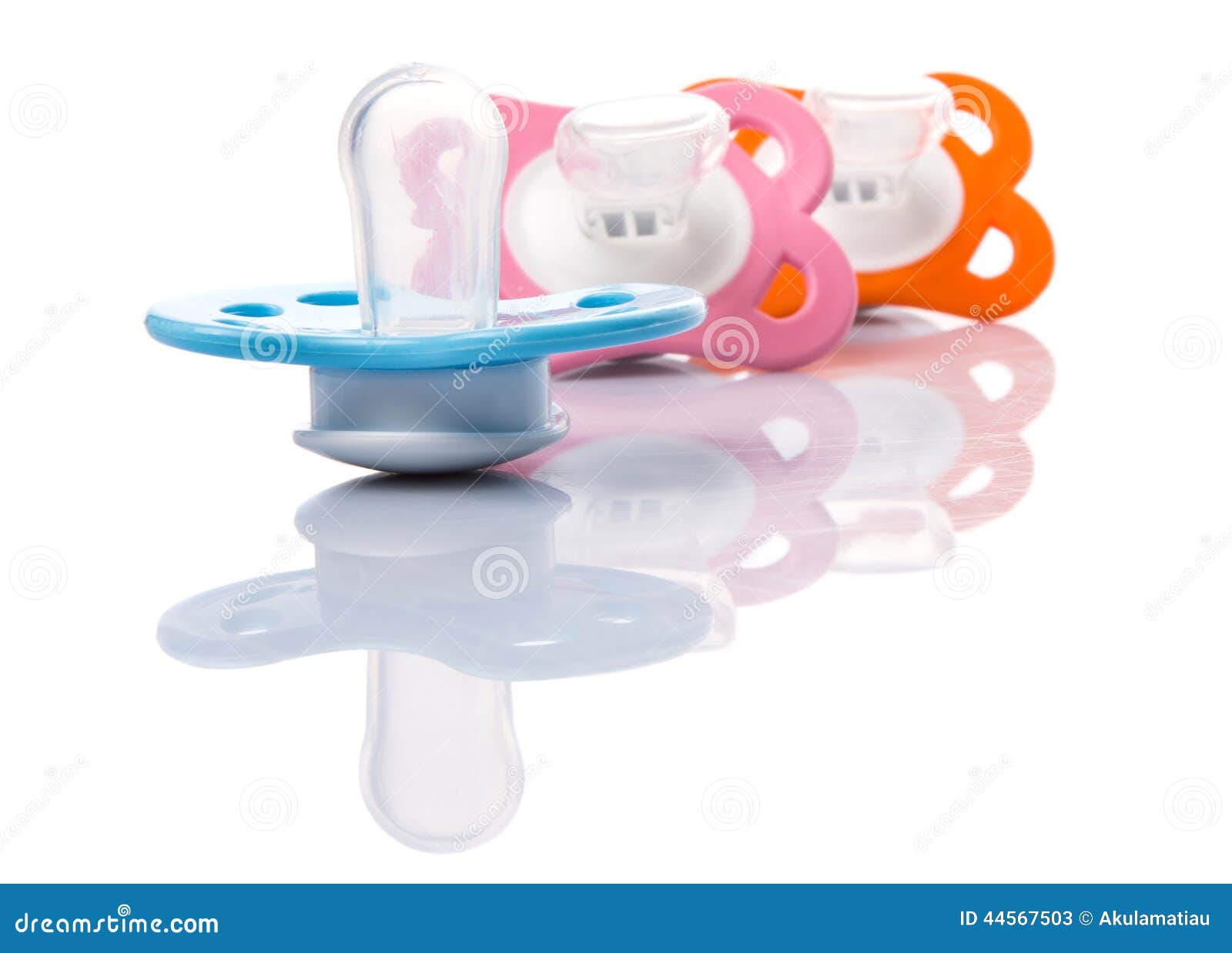 Orange, Pink and Blue Pacifier IV Stock Image - Image of nipple, soft ...