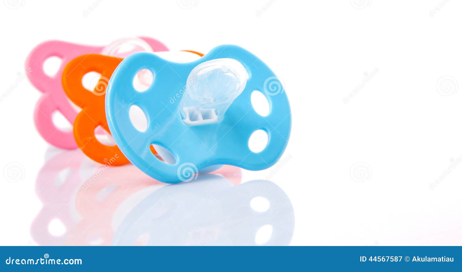 Orange, Pink and Blue Pacifier V Stock Image - Image of plastic, object ...