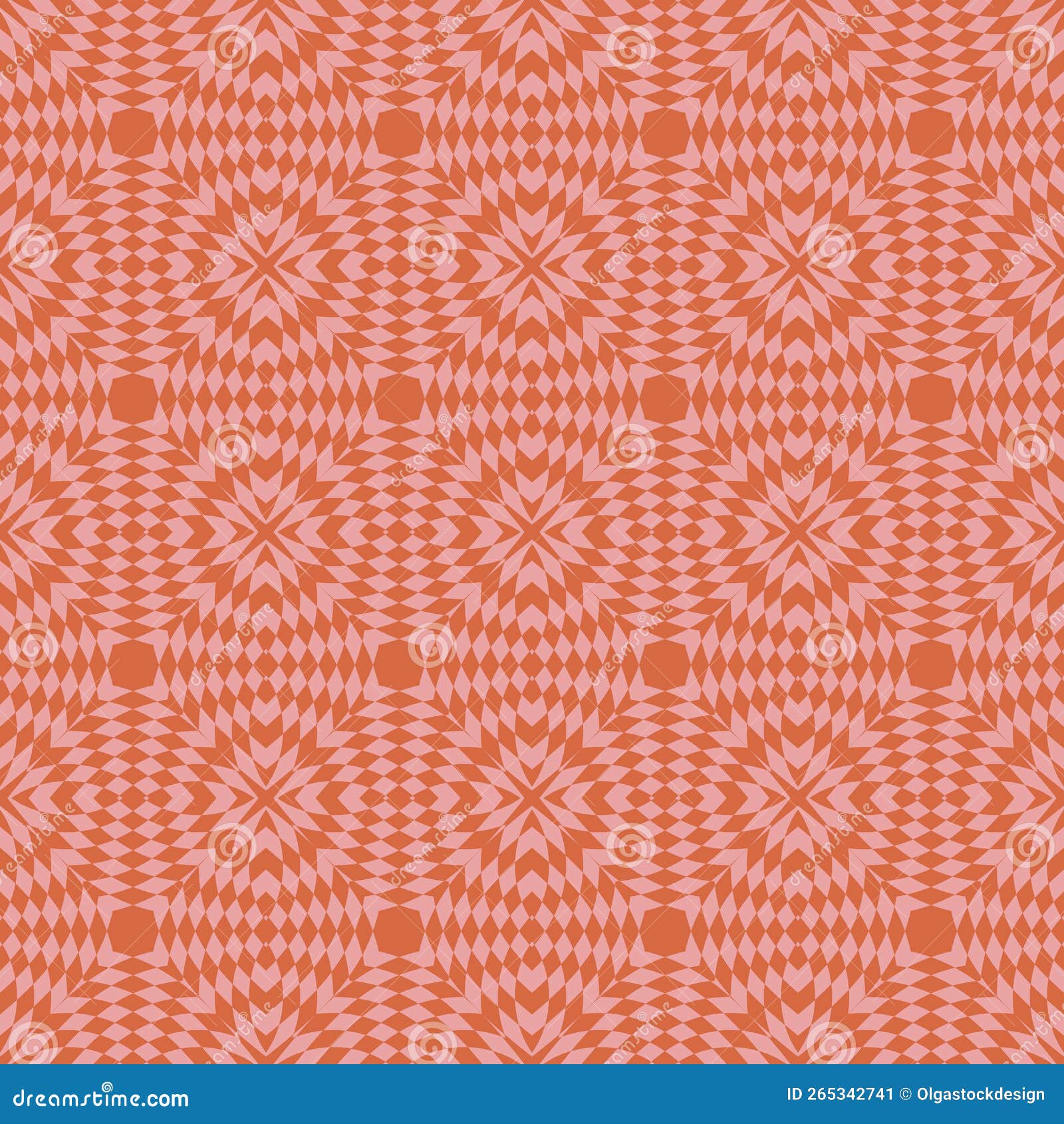 Orange and Pink Geometric Background. Op Art. Abstract Vector Seamless ...