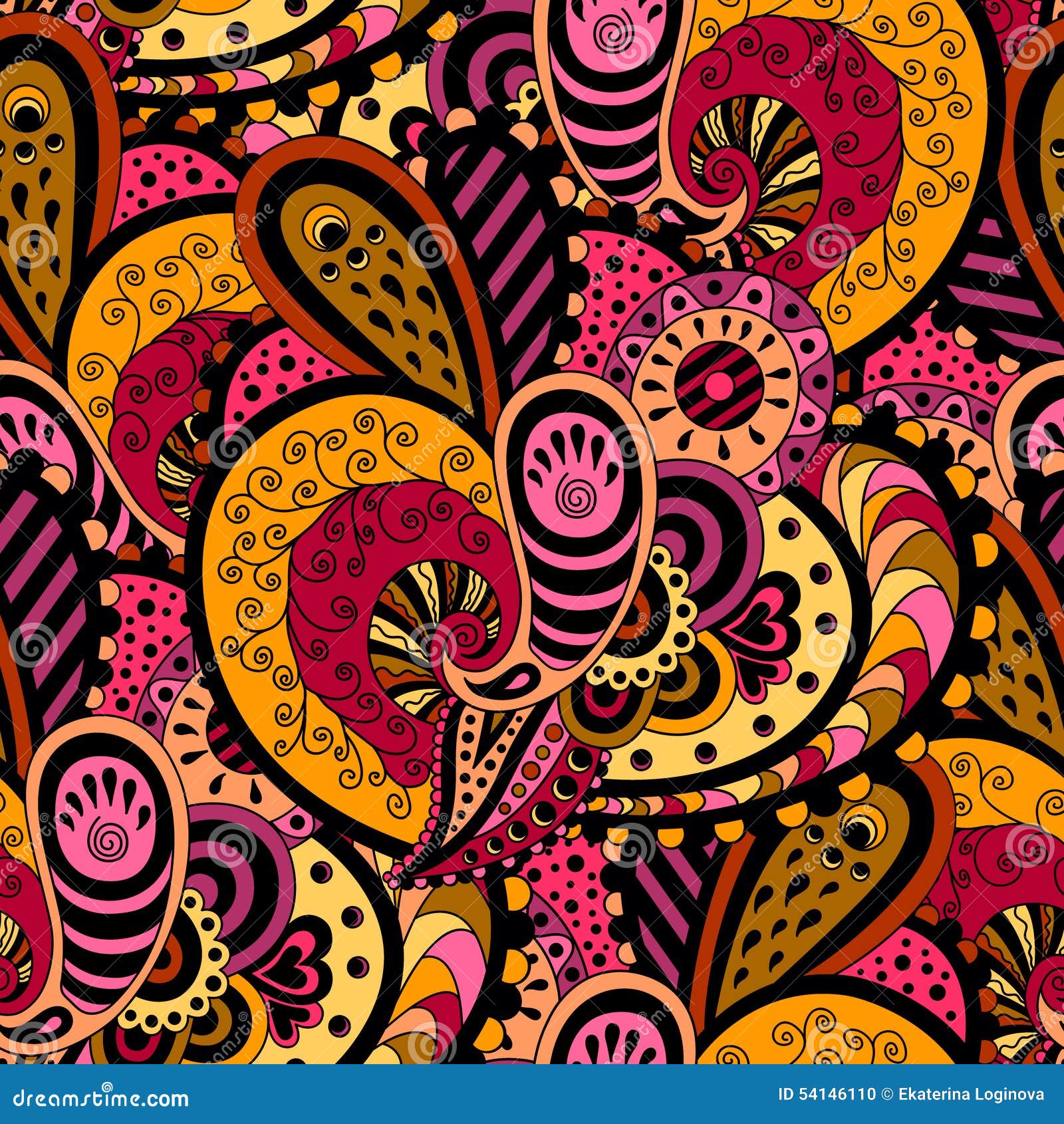 Orange-pink pattern. stock vector. Illustration of decorative - 54146110