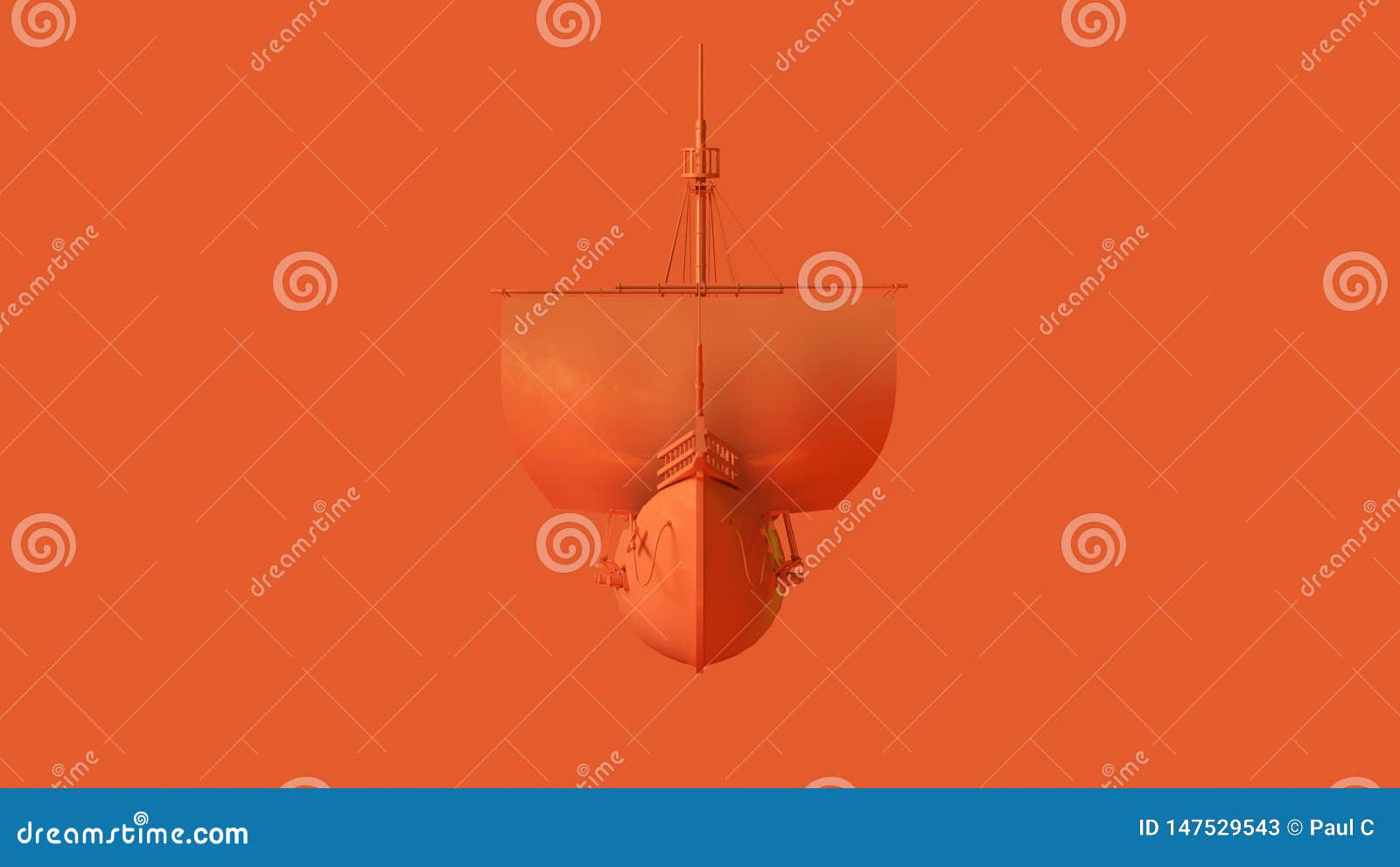 Orange Pirate Ship stock illustration. Illustration of colour - 147529543