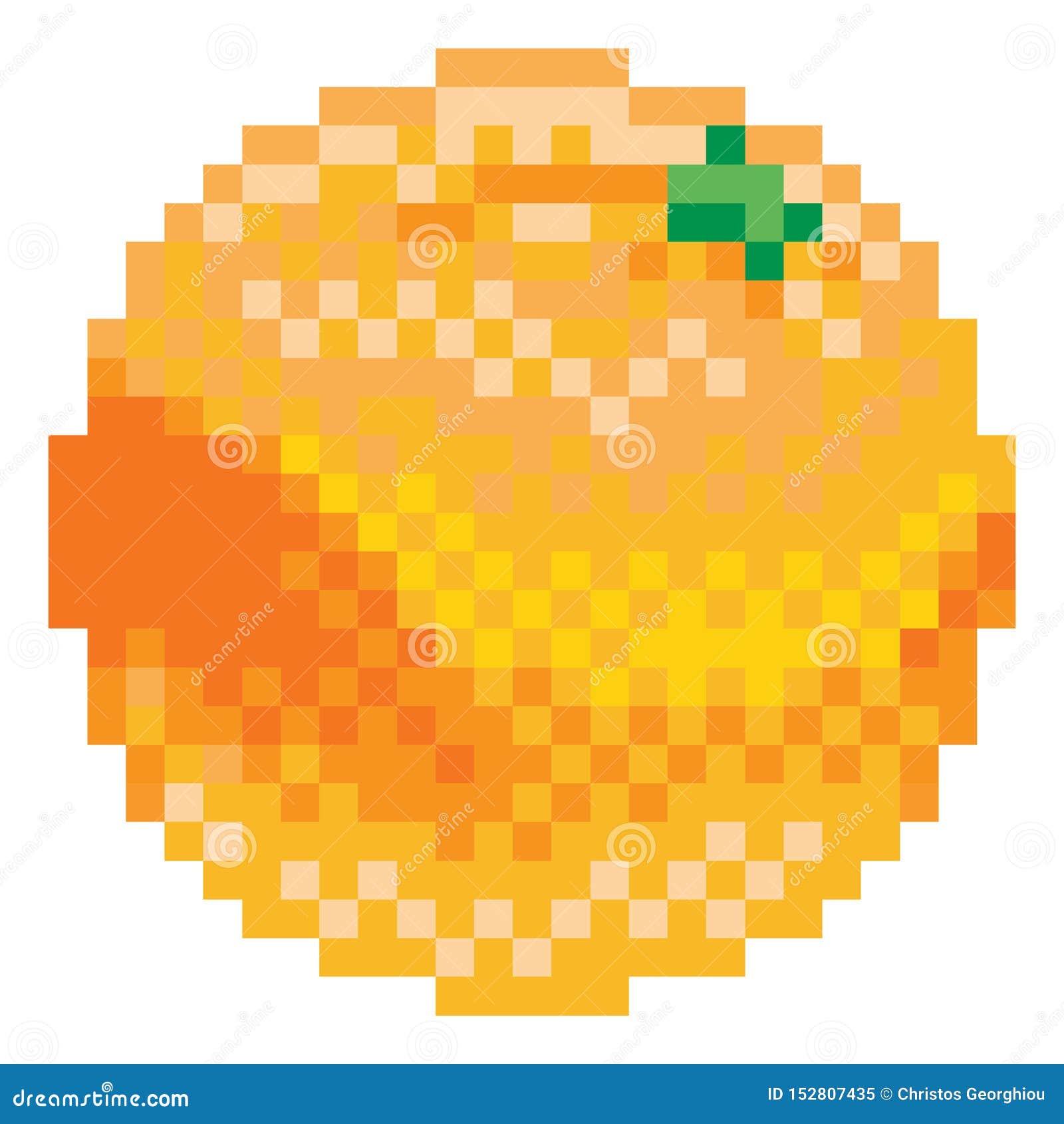 Orange Pixel Art 8 Bit Video Game Fruit Icon Stock Vector ...
