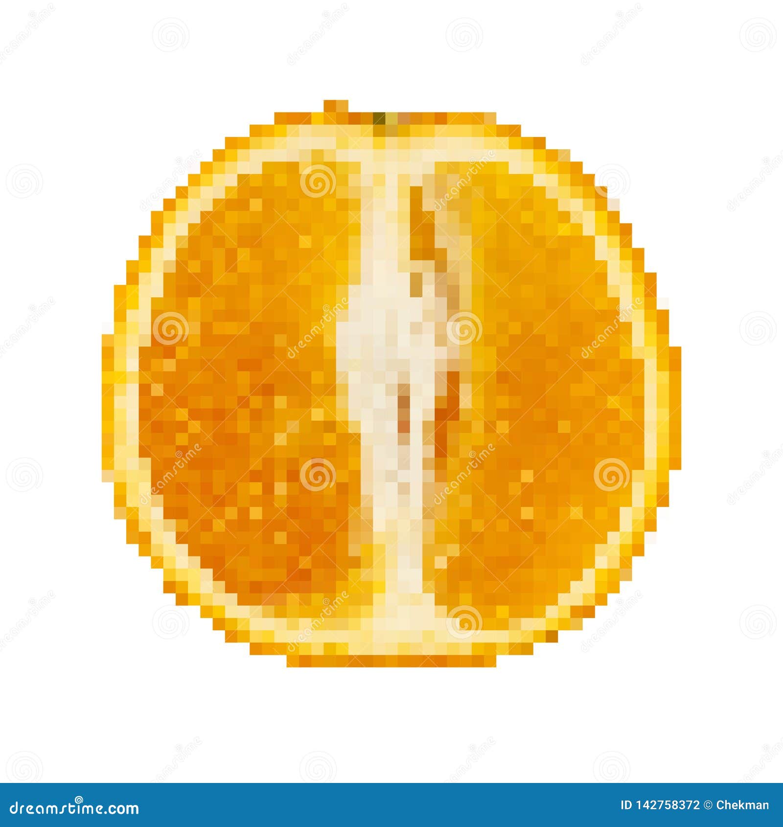 An Orange in Pixel Art Design. Vector Illustration Stock Illustration ...