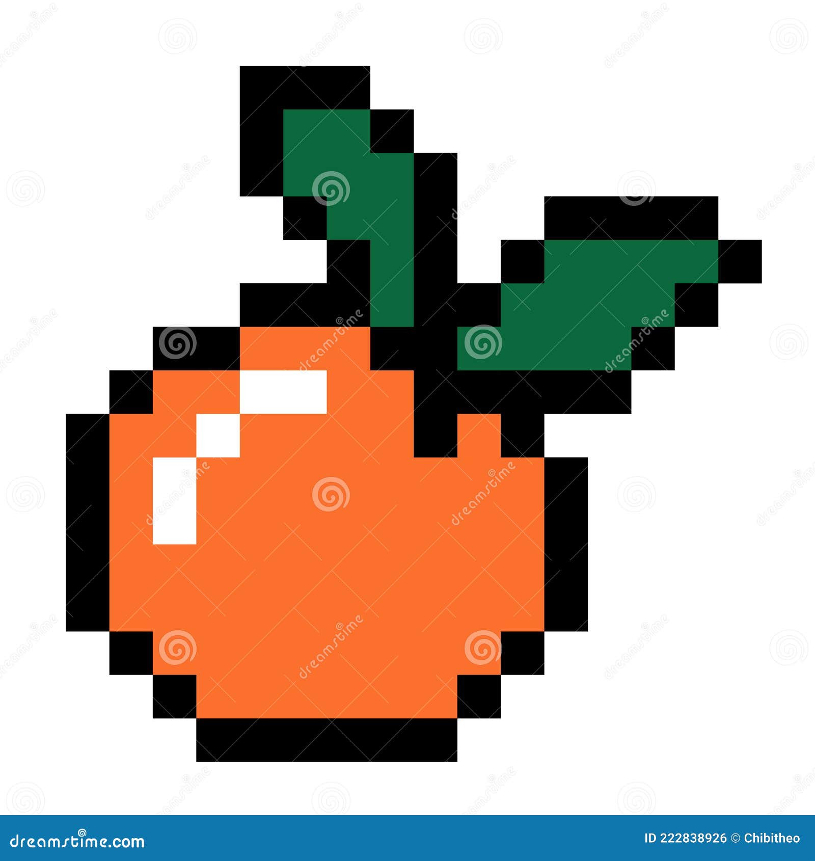 Orange Pixel. Pixel Orange Fruit Image. Vector Illustration of Pixel ...