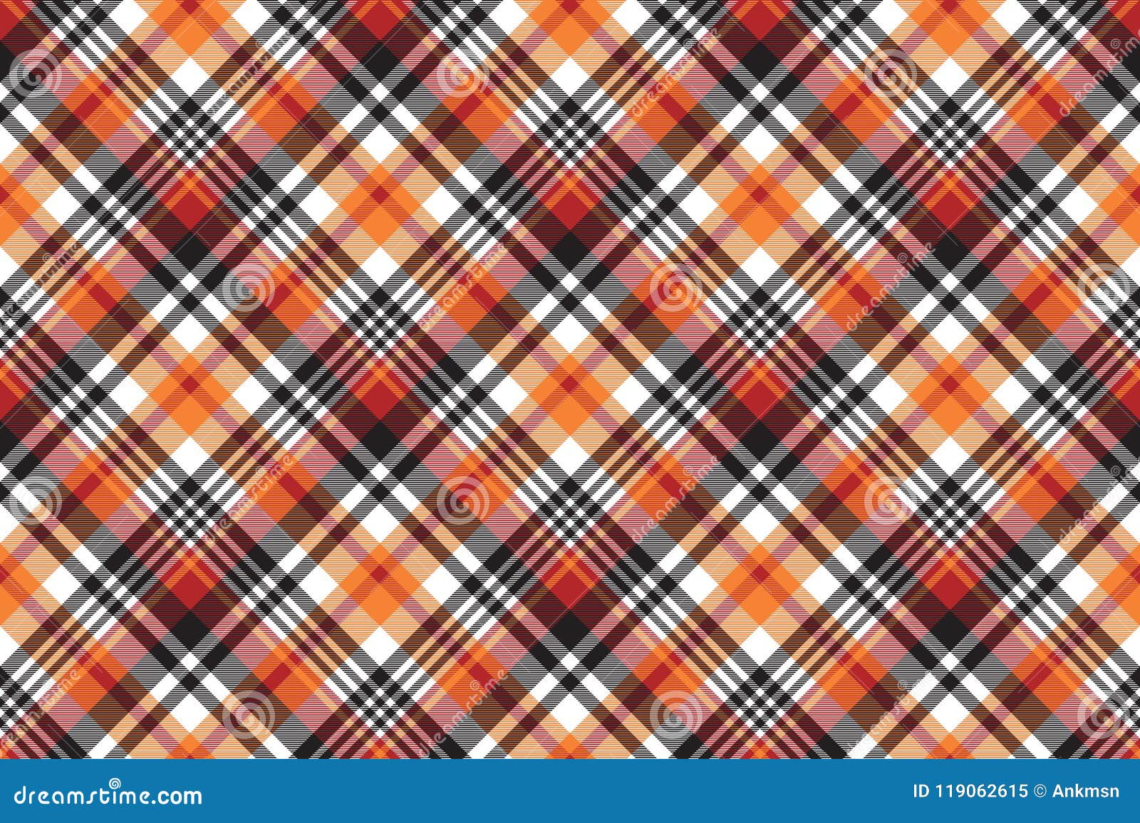 Orange Plaid Seamless Fabric Texture Stock Vector - Illustration of ...