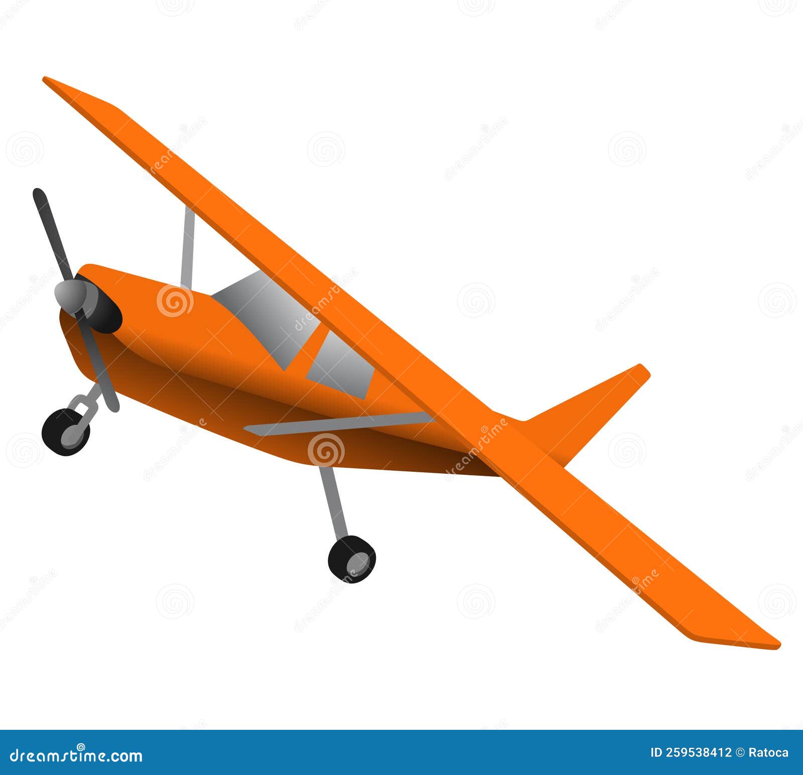 Orange plane stock vector. Illustration of style, airforce - 259538412