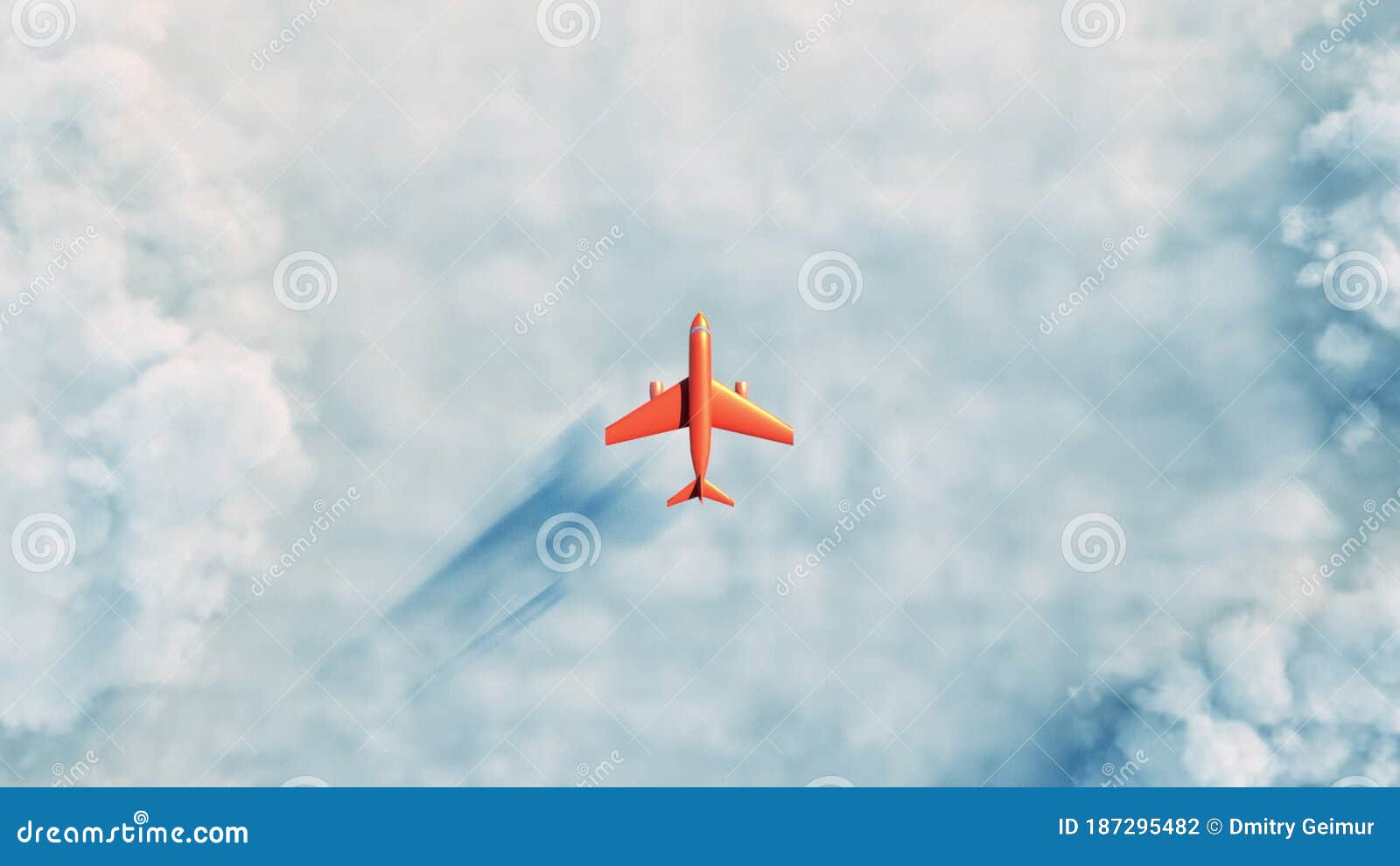 Orange Plane Over the Clouds Loop Stock Footage - Video of trip, high ...