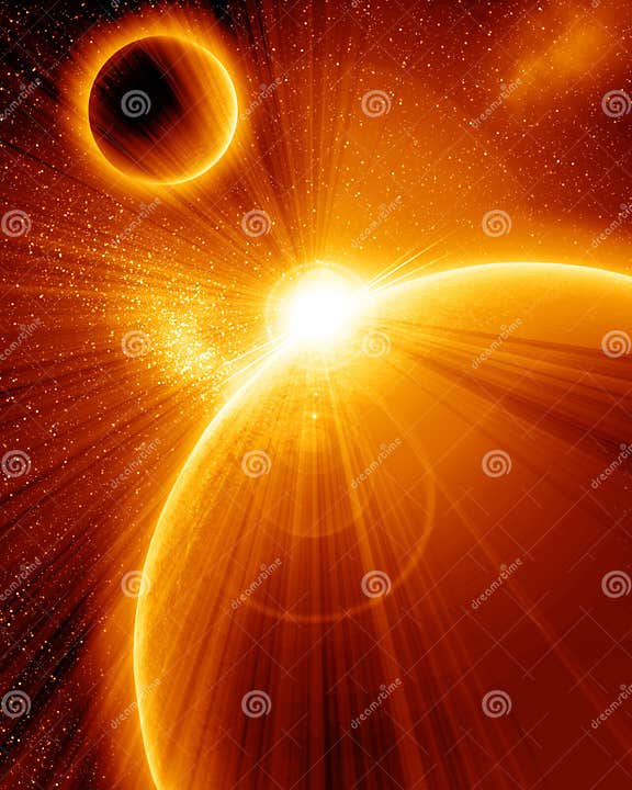 Orange planet stock illustration. Illustration of exploration - 4226738