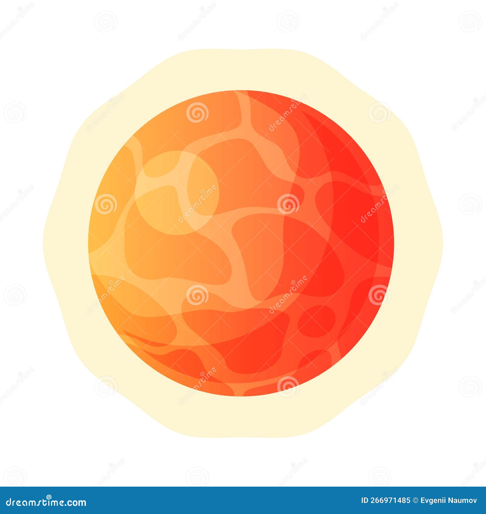 Orange Planet As Outer Space and Galactic Sphere Vector Illustration ...