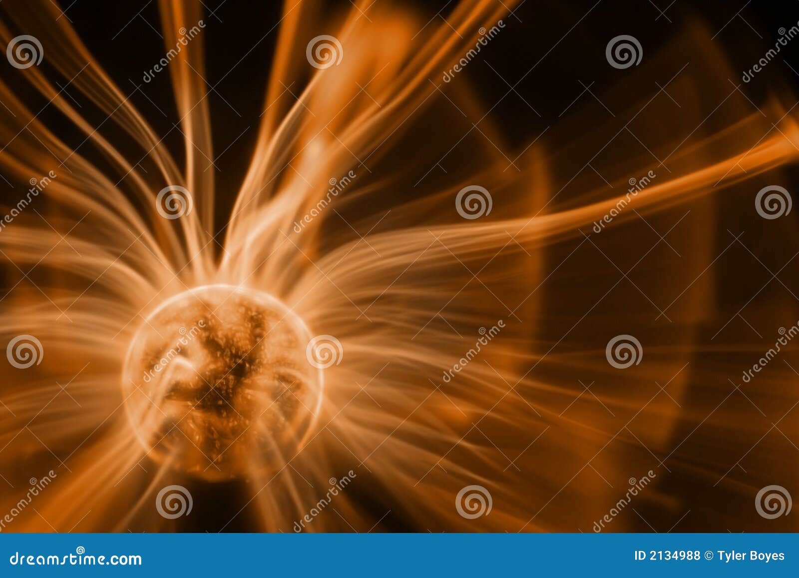 Orange Plasma Ball stock photo. Image of heat, light, orage - 2134988