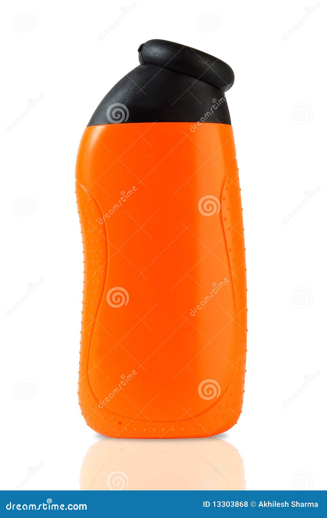 Orange plastic bottle stock photo. Image of black, object - 13303868