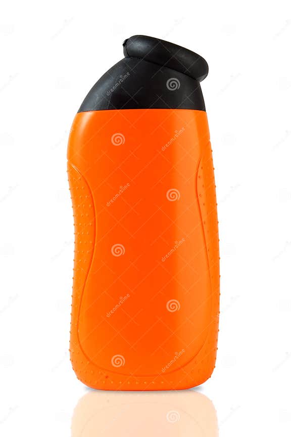 Orange plastic bottle stock photo. Image of black, object - 13303868