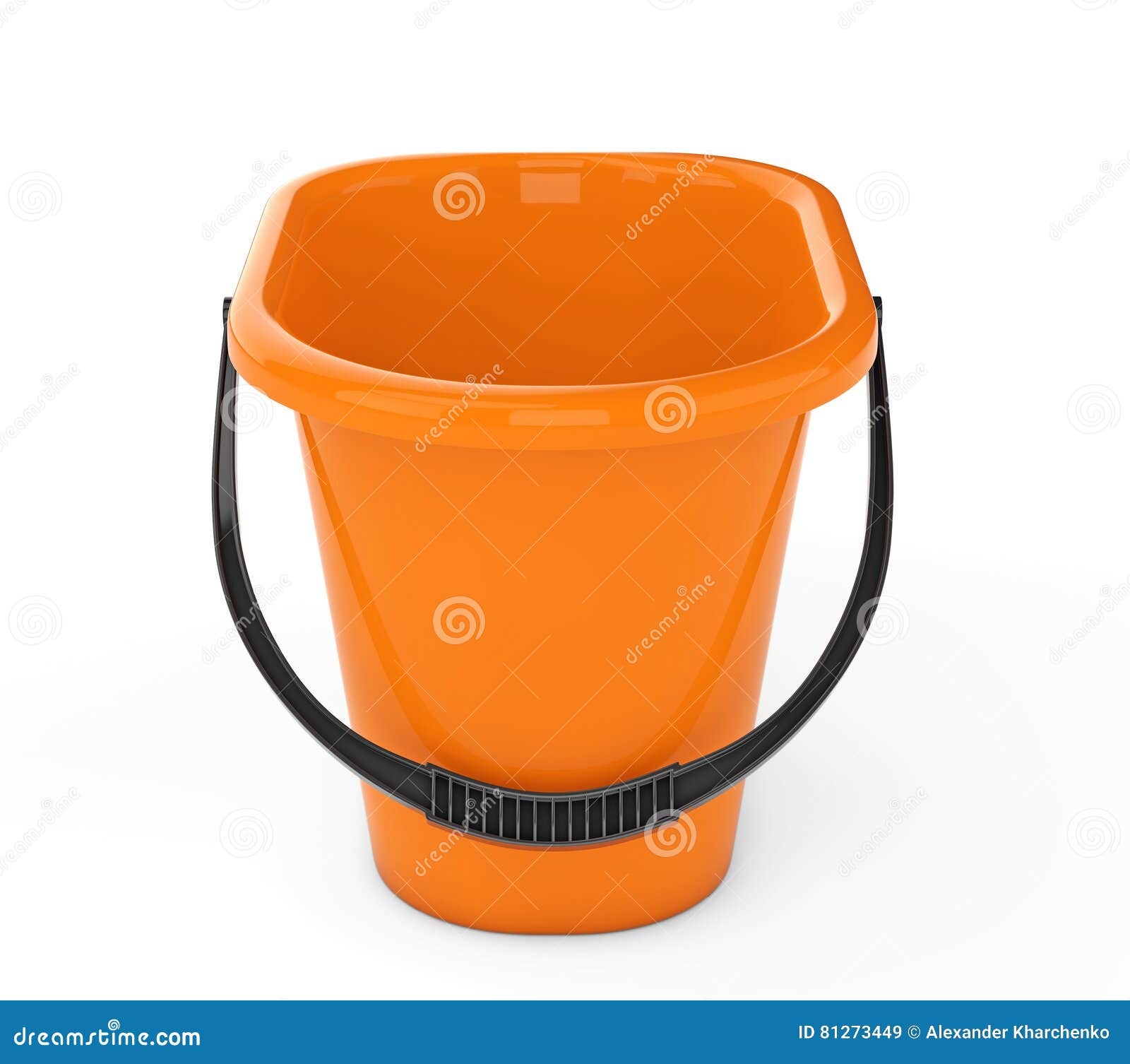 Orange Plastic Bucket. 3d Rendering Stock Illustration - Illustration ...