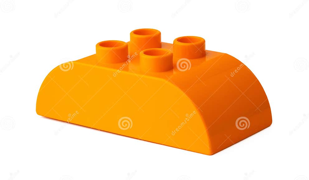 Orange Plastic Building Blocks Isolated on White Stock Image - Image of ...
