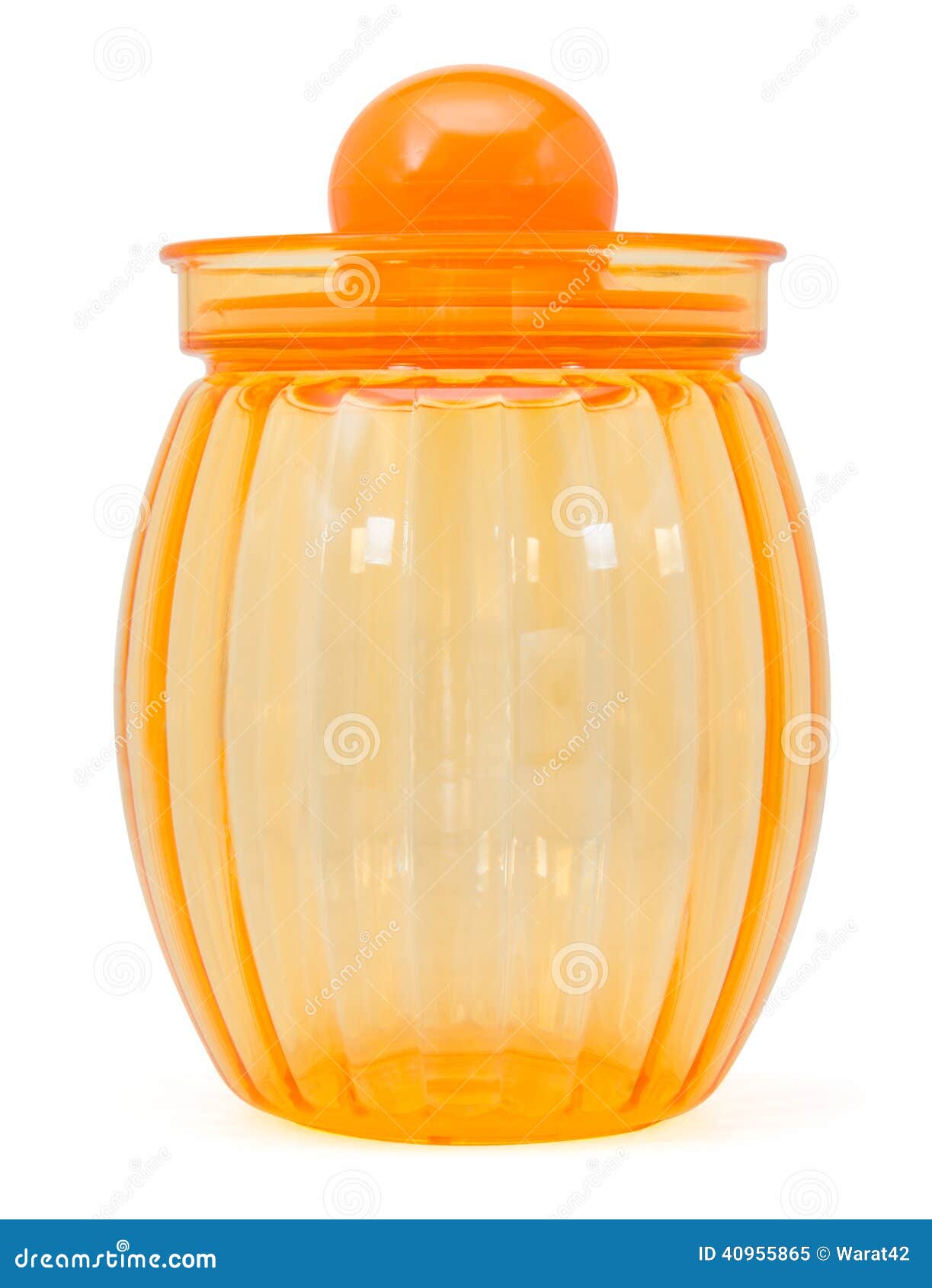 Orange Plastic Container Isolated Stock Image - Image of circle ...
