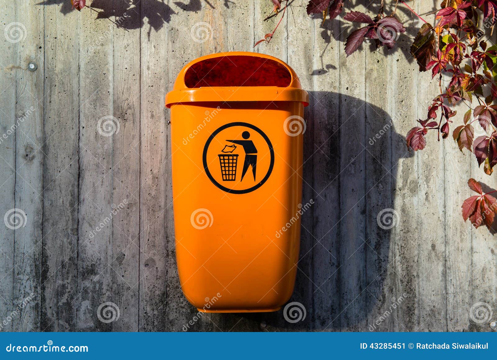 Orange plastic dust bin stock image. Image of open, public - 43285451