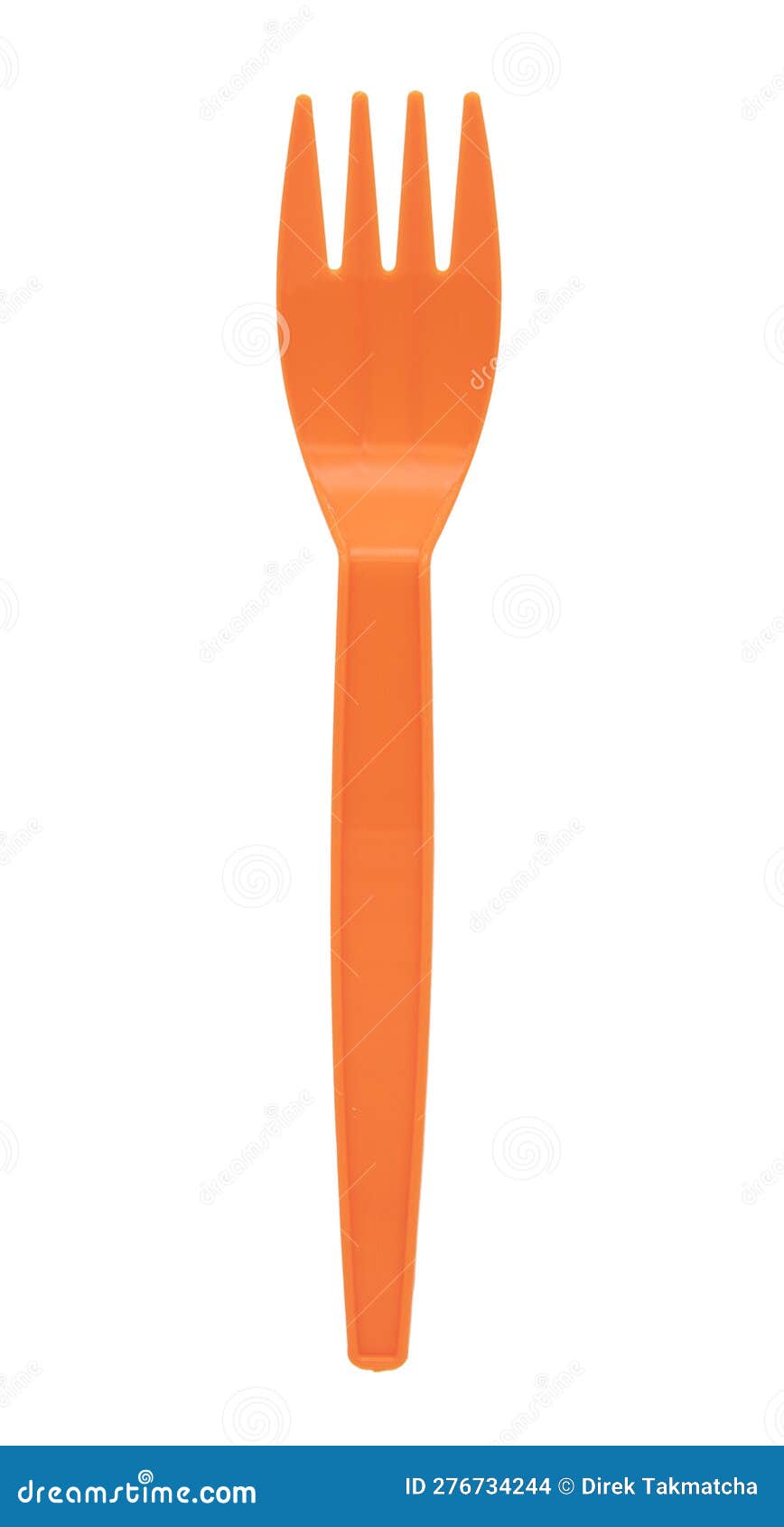 Orange Plastic Fork Isolated Stock Photo - Image of color, isolated ...