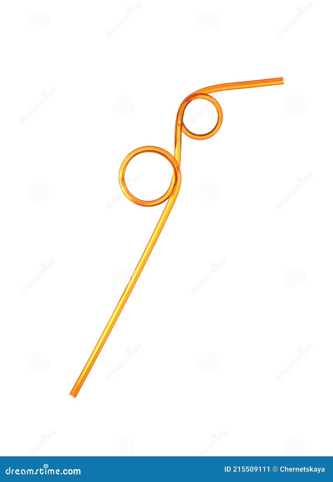 Orange Plastic Loop Straw for Drink Isolated on White Stock Image ...