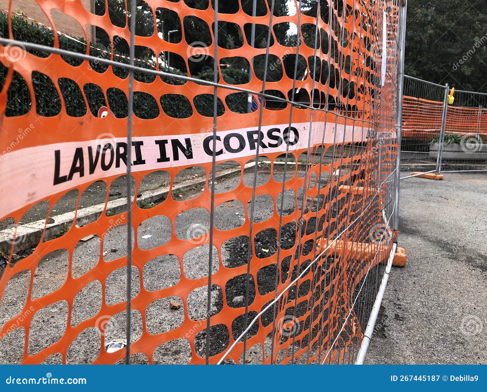 Orange Plastic Mesh Road Work in Progress Stock Image - Image of mesh ...