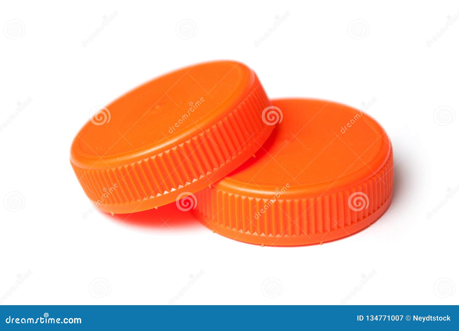 Orange Plastic Plugs for Recycling on White Background Stock Image ...