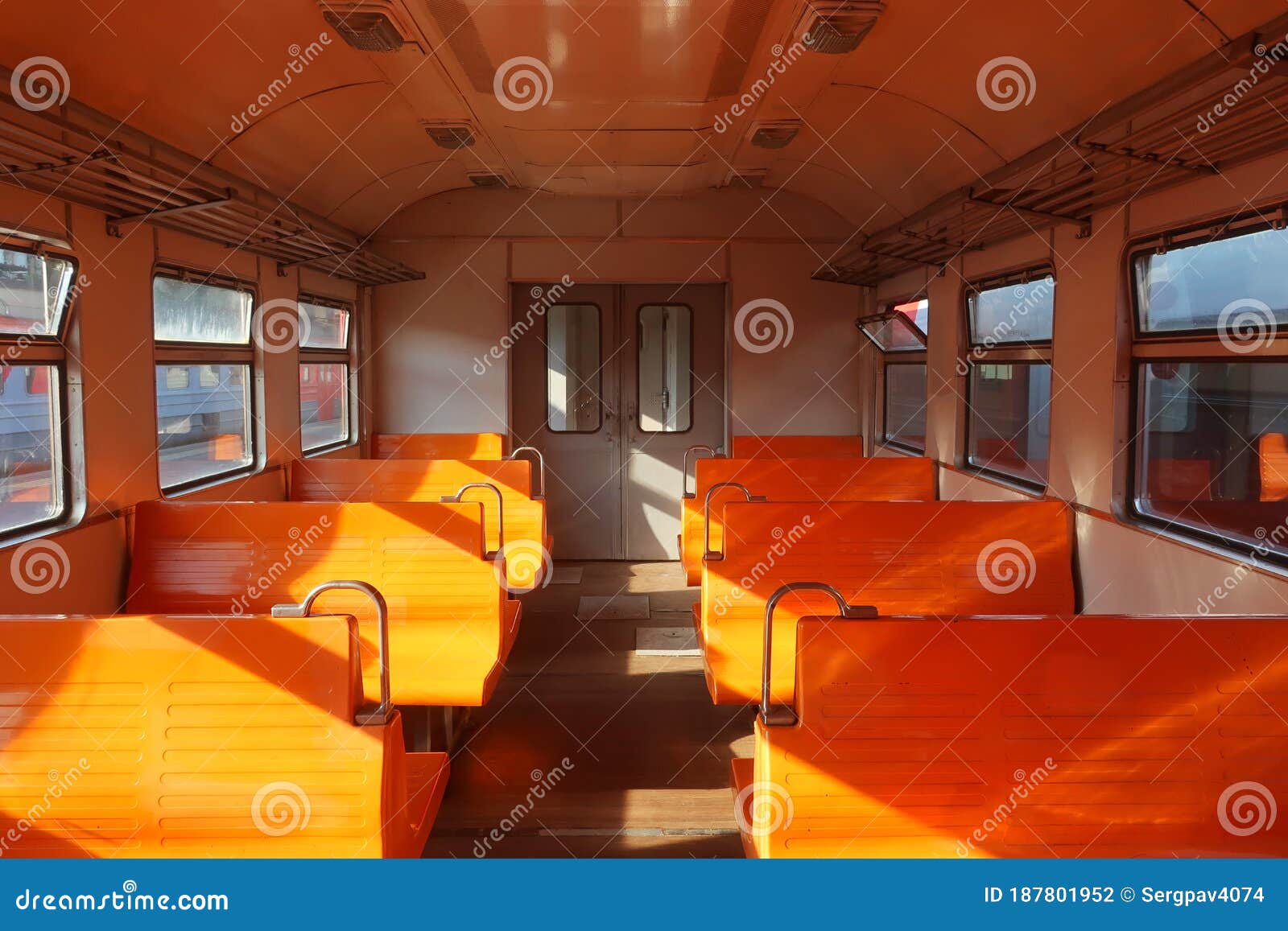 Plastic Seats in the Passenger Compartment Stock Photo - Image of light ...