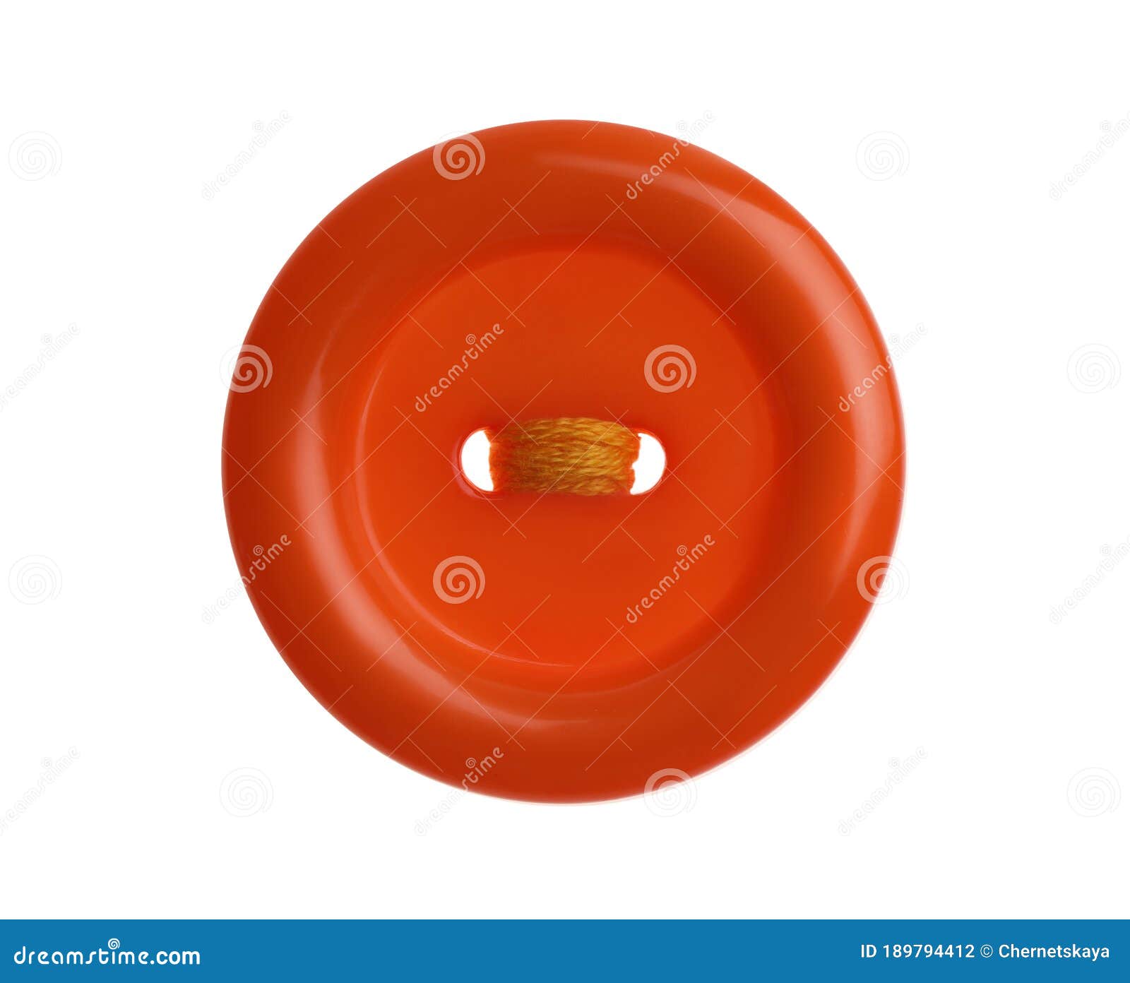 Orange Plastic Sewing Button Isolated, Top View Stock Photo - Image of ...