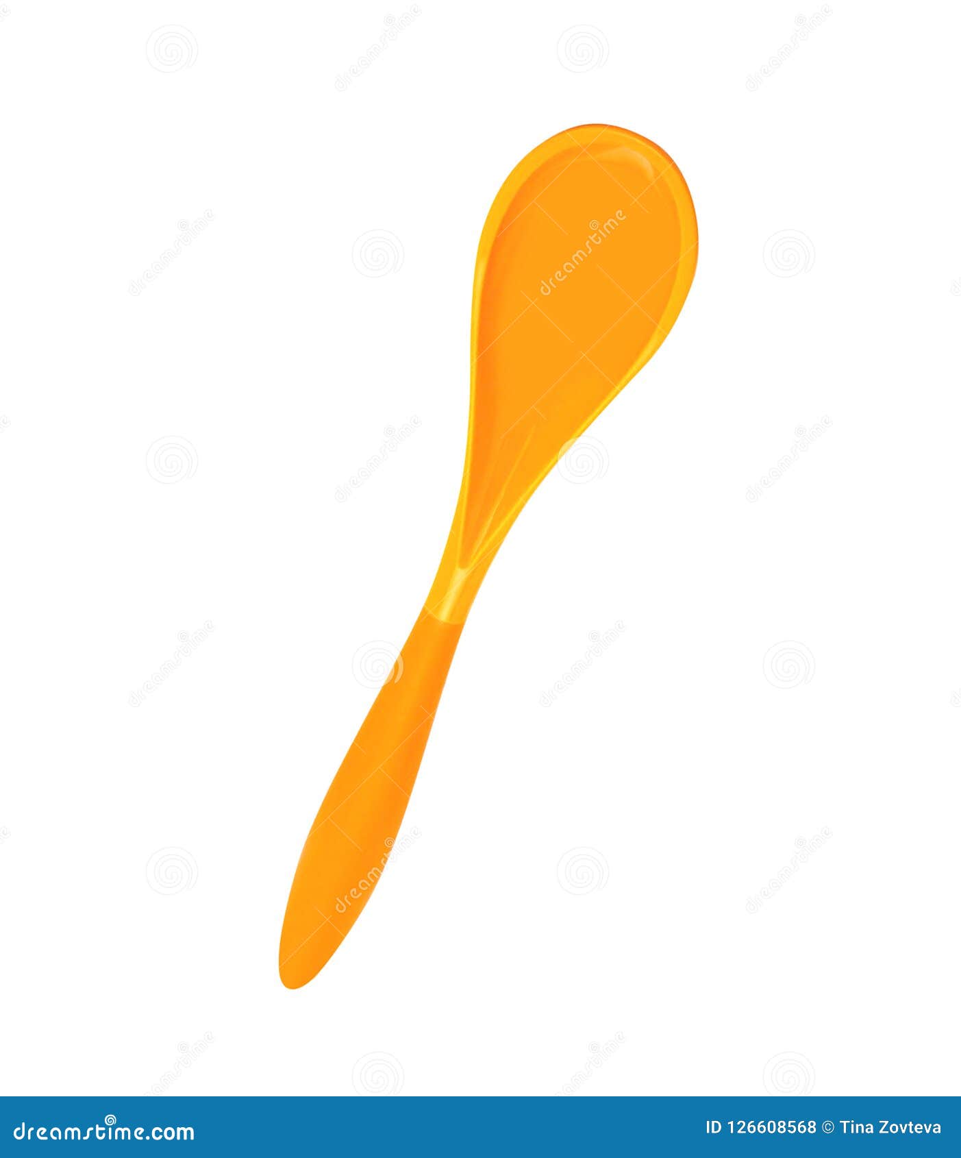 Orange Plastic Spoon on White Stock Photo - Image of teaspoon, isolated ...