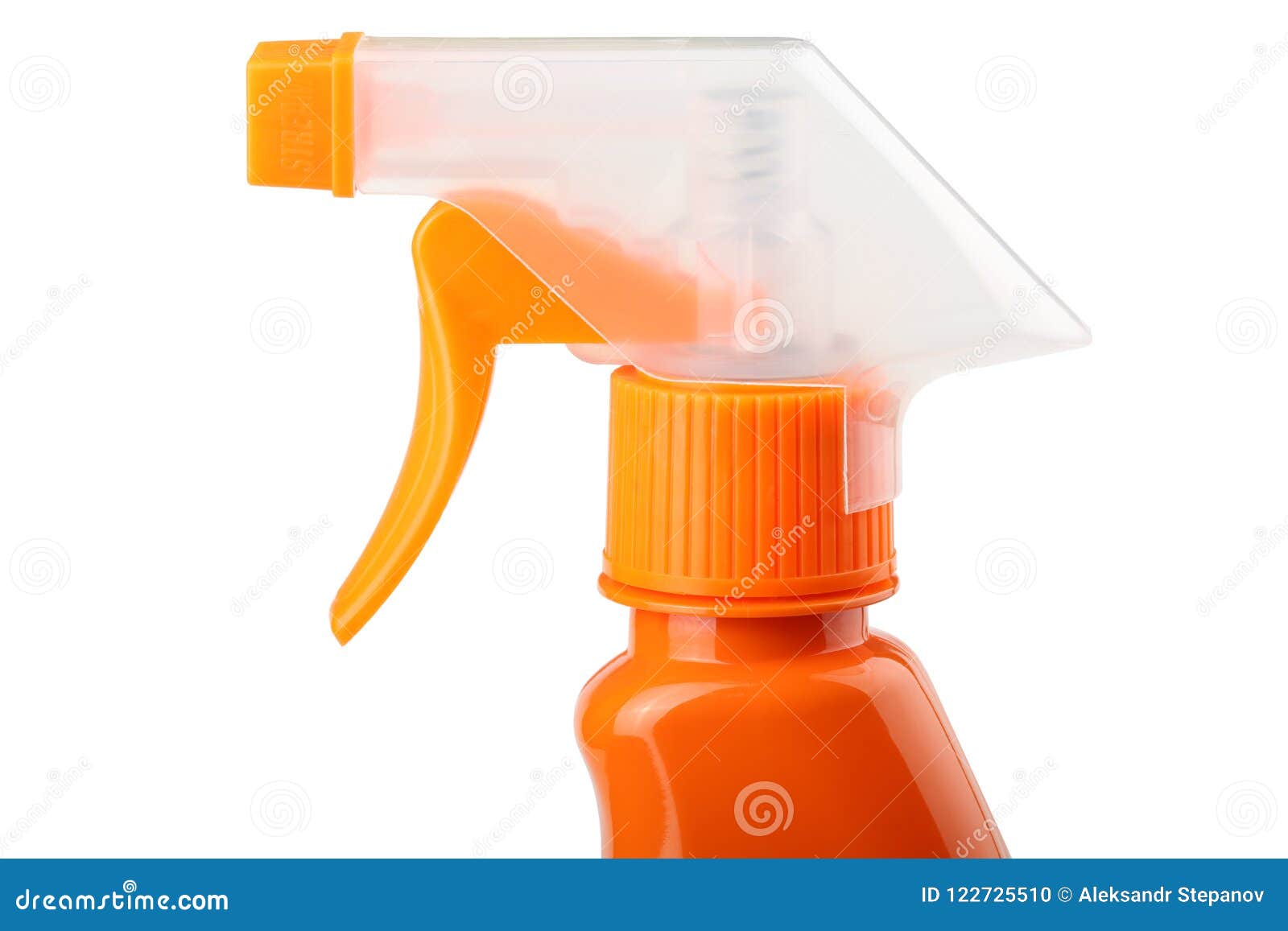 Orange Plastic Sprayer with Trigger Isolated on a White Background ...