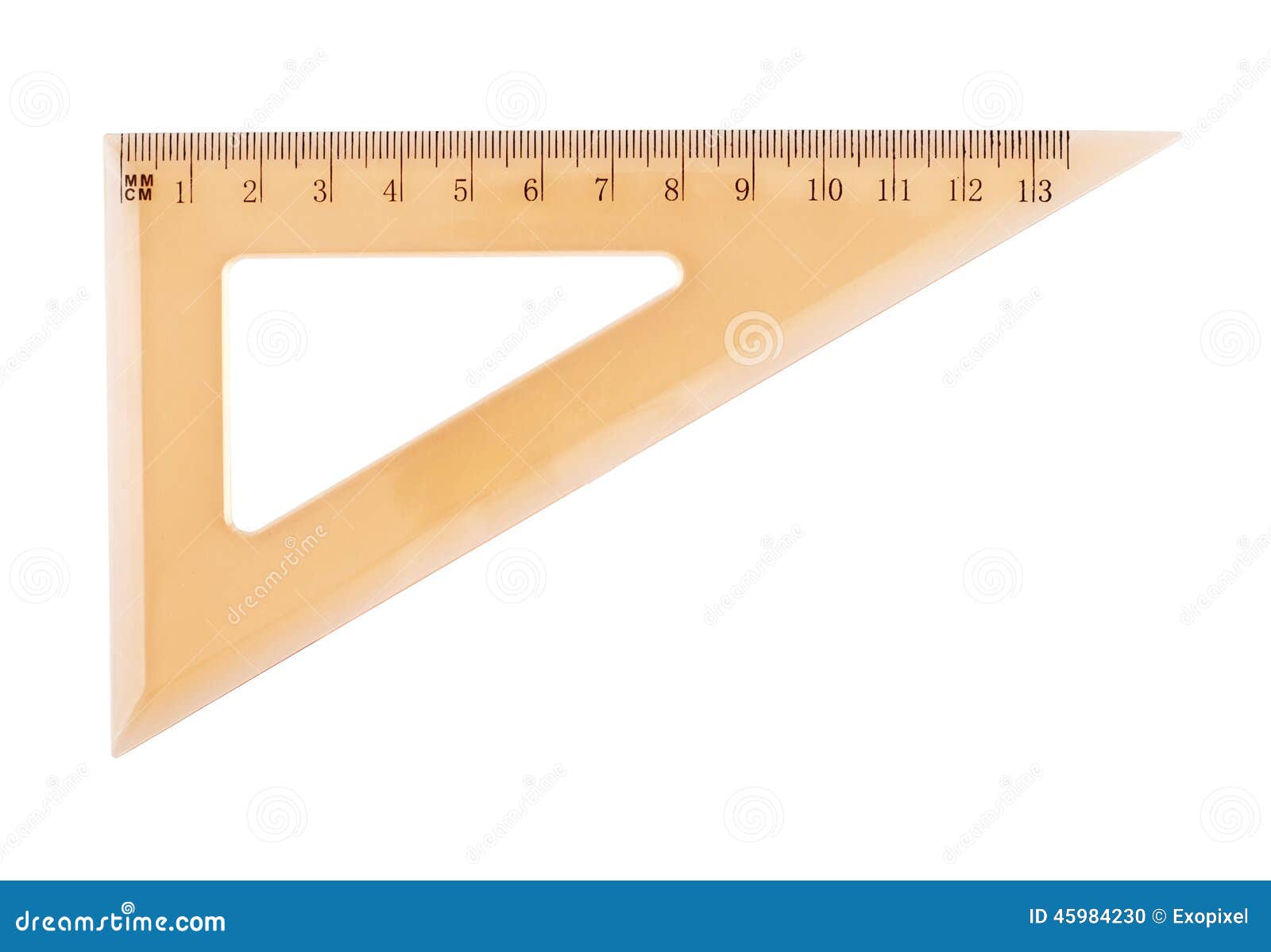 Orange Plastic Triangle Centimeter Ruler Stock Photo - Image of plastic ...