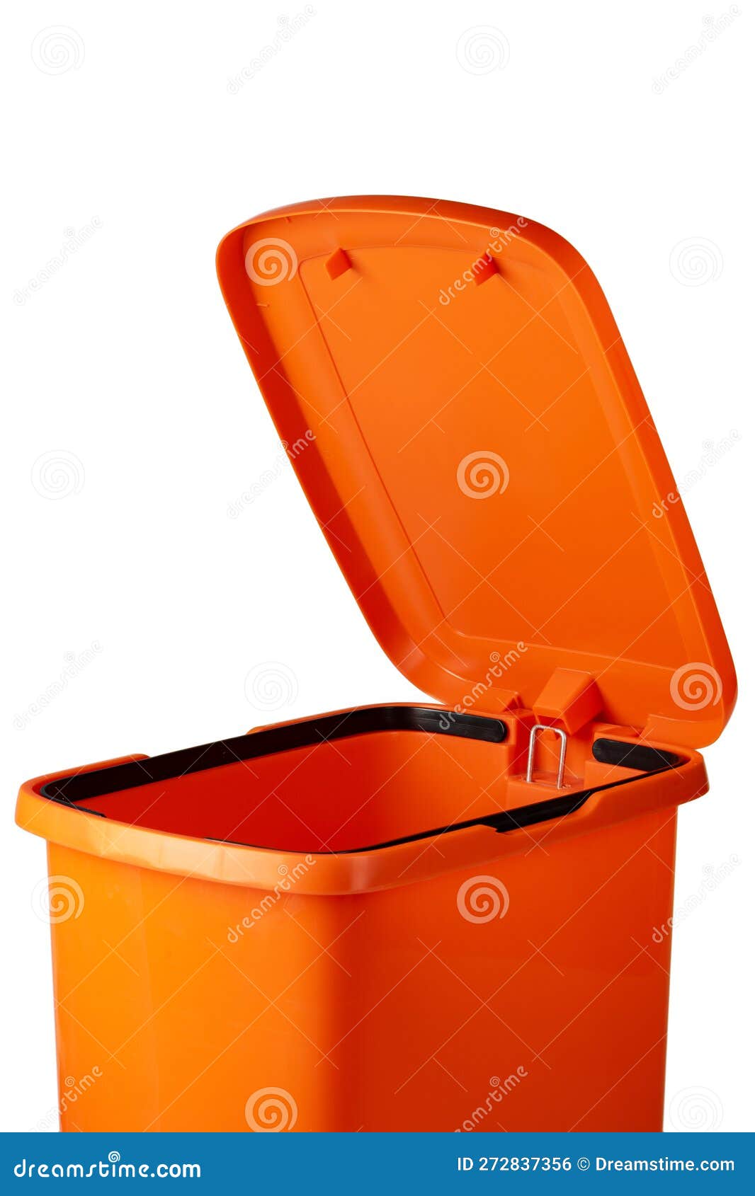 Orange Plastic Waste Bin Isolated on White Background Stock Photo ...