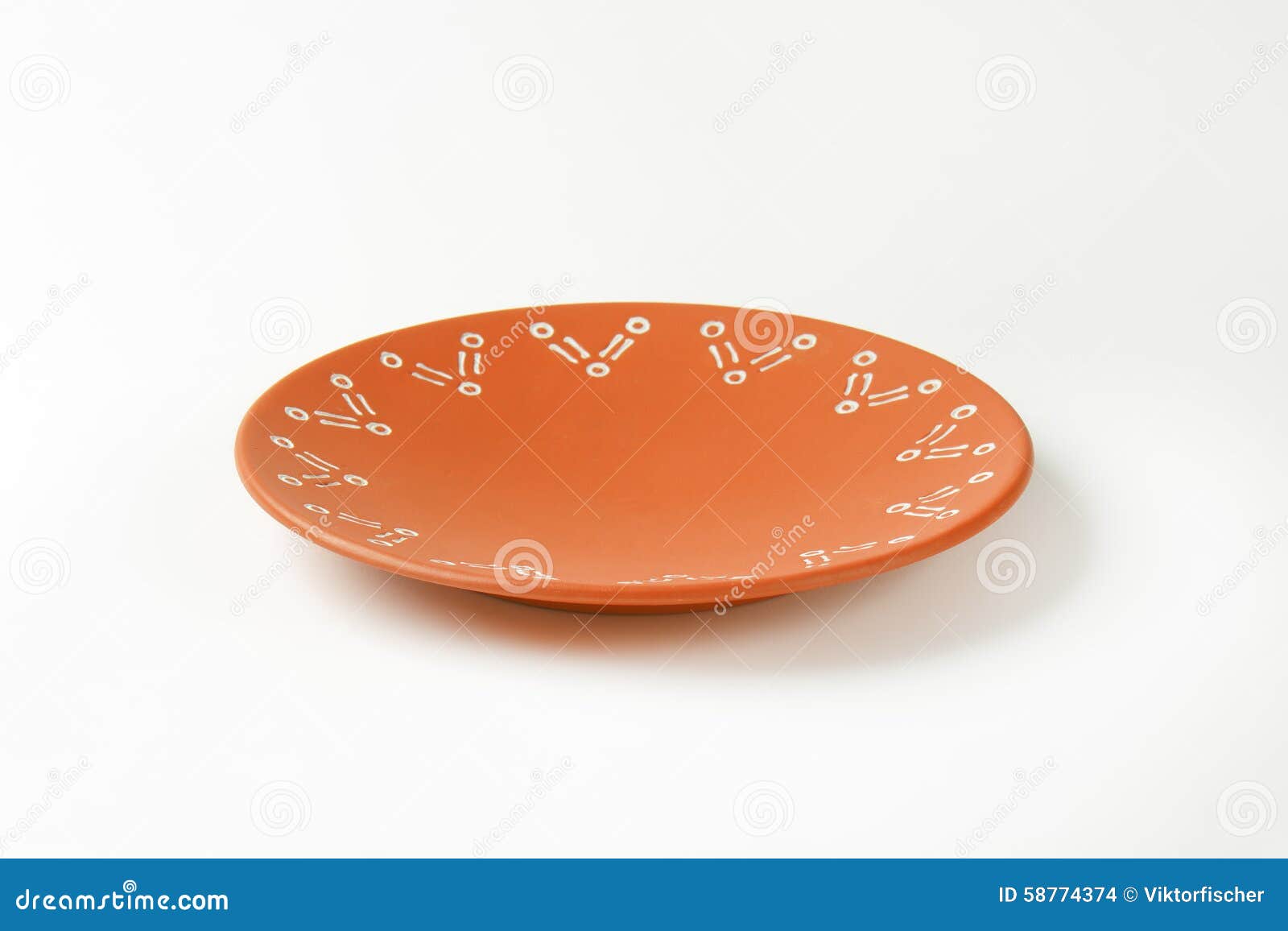 Orange plate stock photo. Image of dish, pottery, object - 58774374