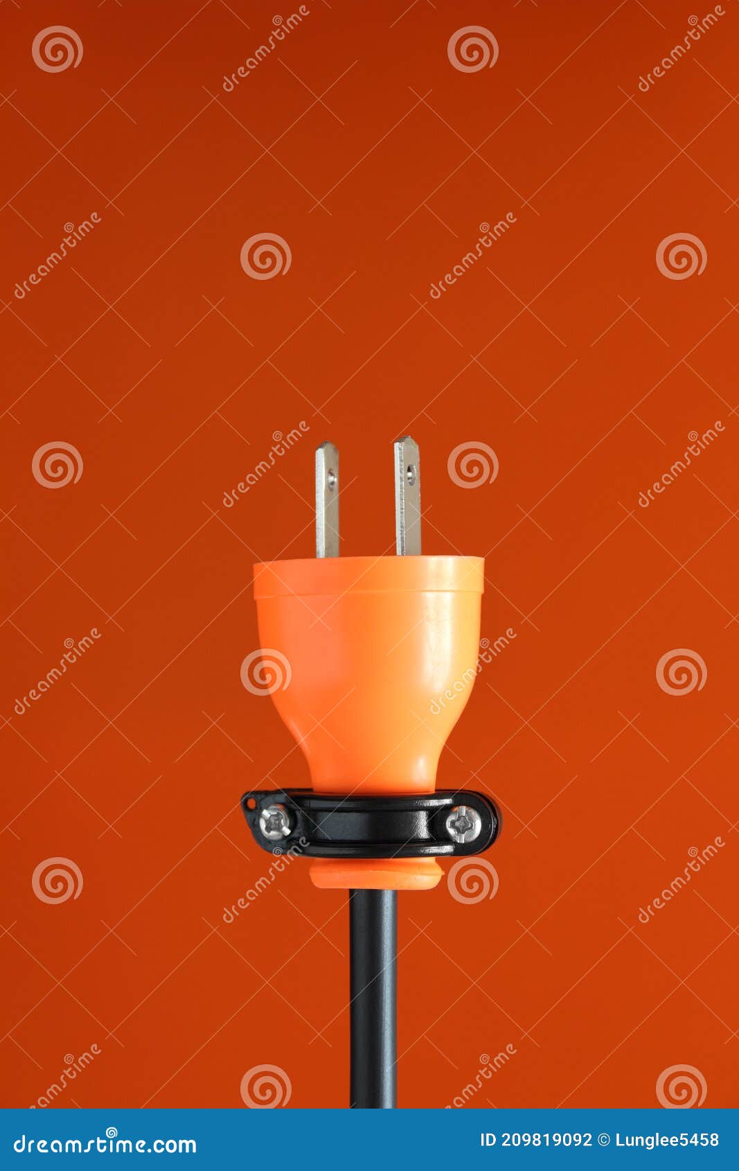 Orange plug stock photo. Image of conductor, copy, connect - 209819092