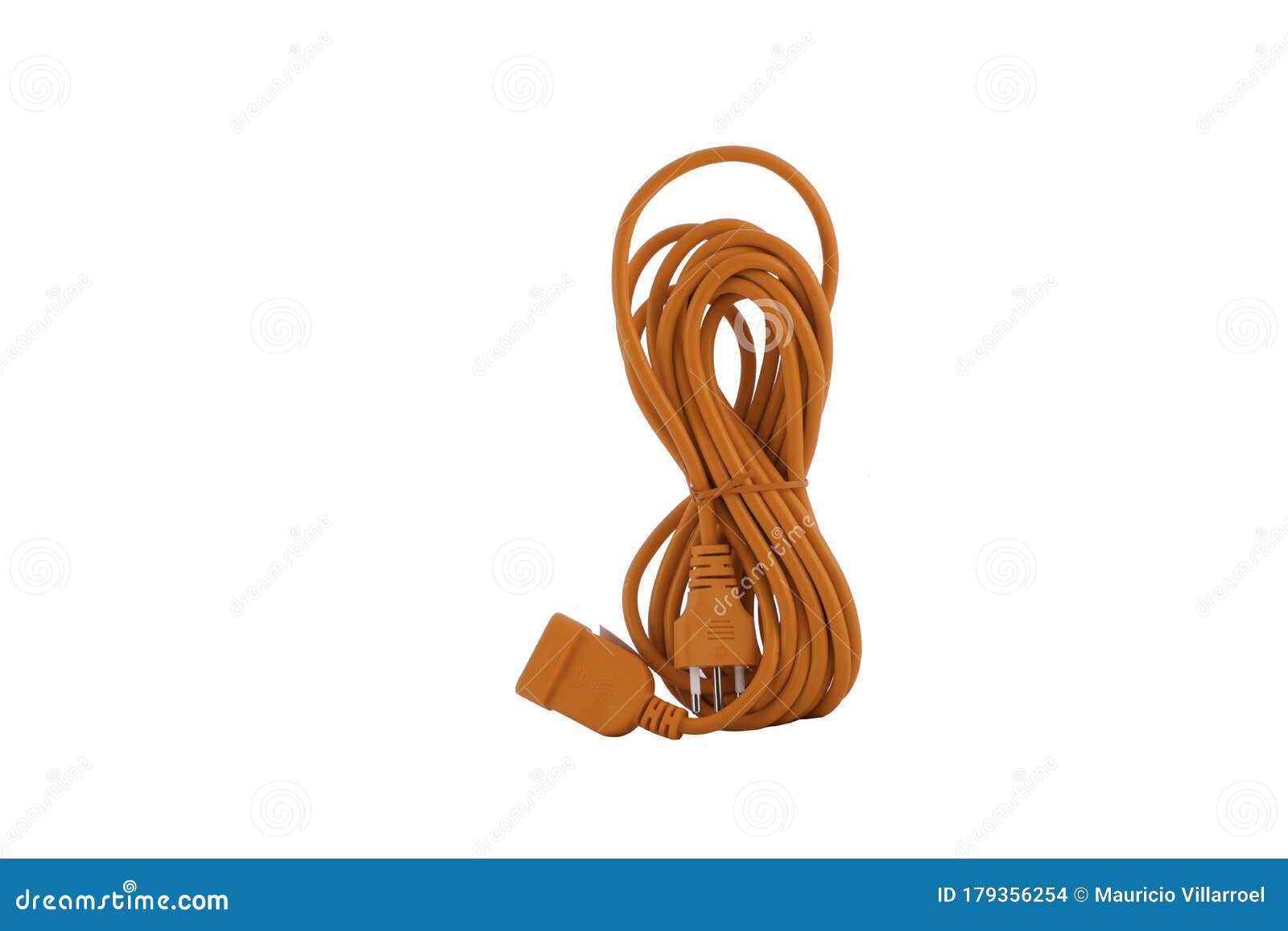 Orange Plug Extension on White Background Stock Photo - Image of long ...