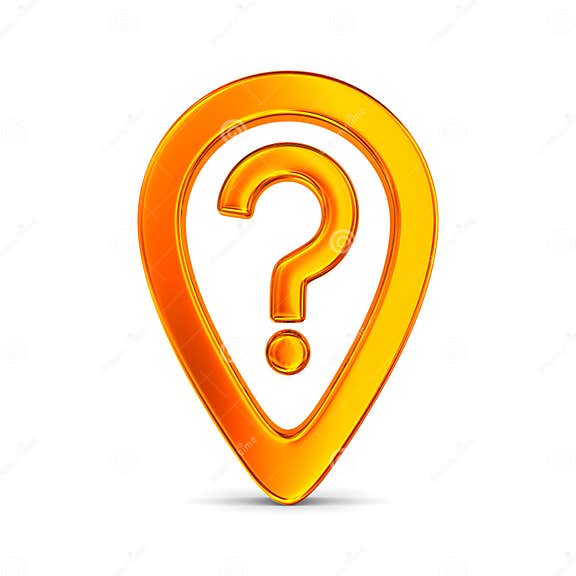 Orange Pointer Marker on White Background. Isolated 3D Illustration ...