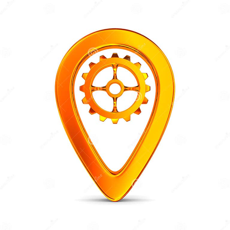 Orange Pointer Marker on White Background. Isolated 3D Illustration ...