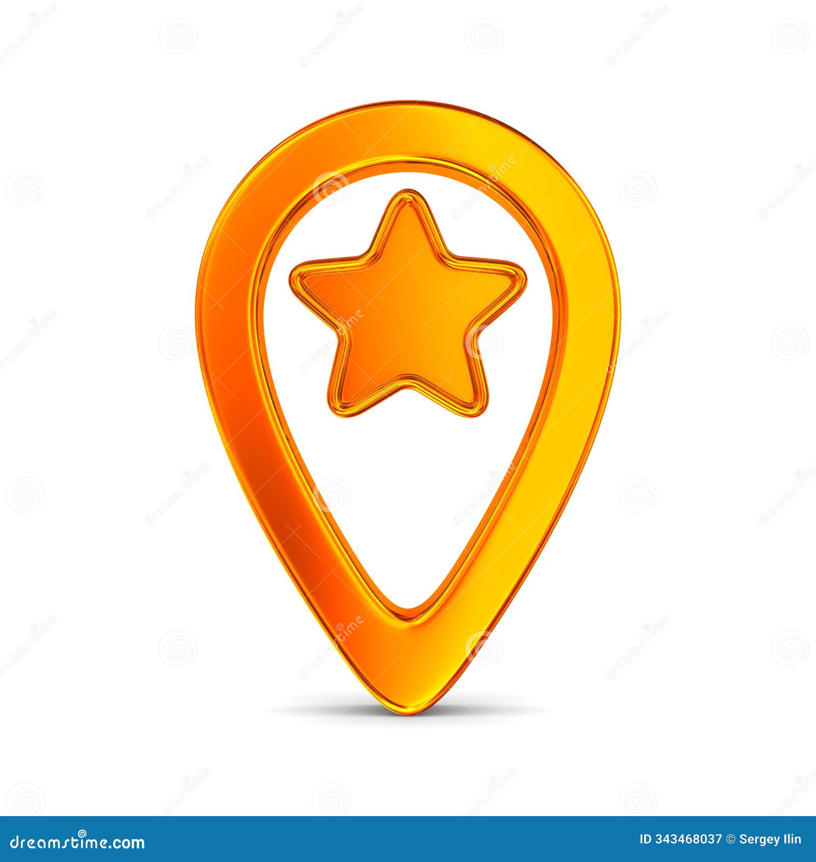 Orange Pointer Marker on White Background. Isolated 3D Illustration ...