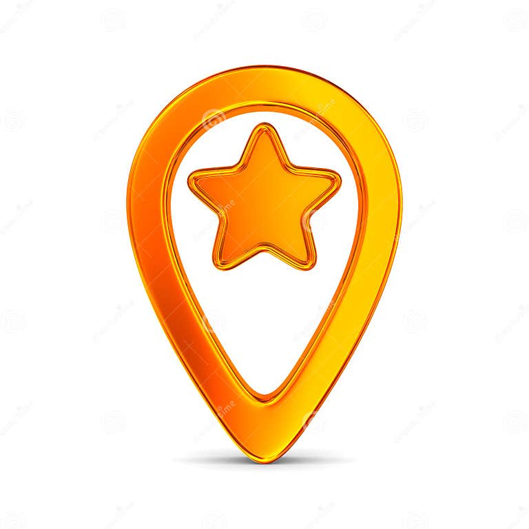 Orange Pointer Marker on White Background. Isolated 3D Illustration ...