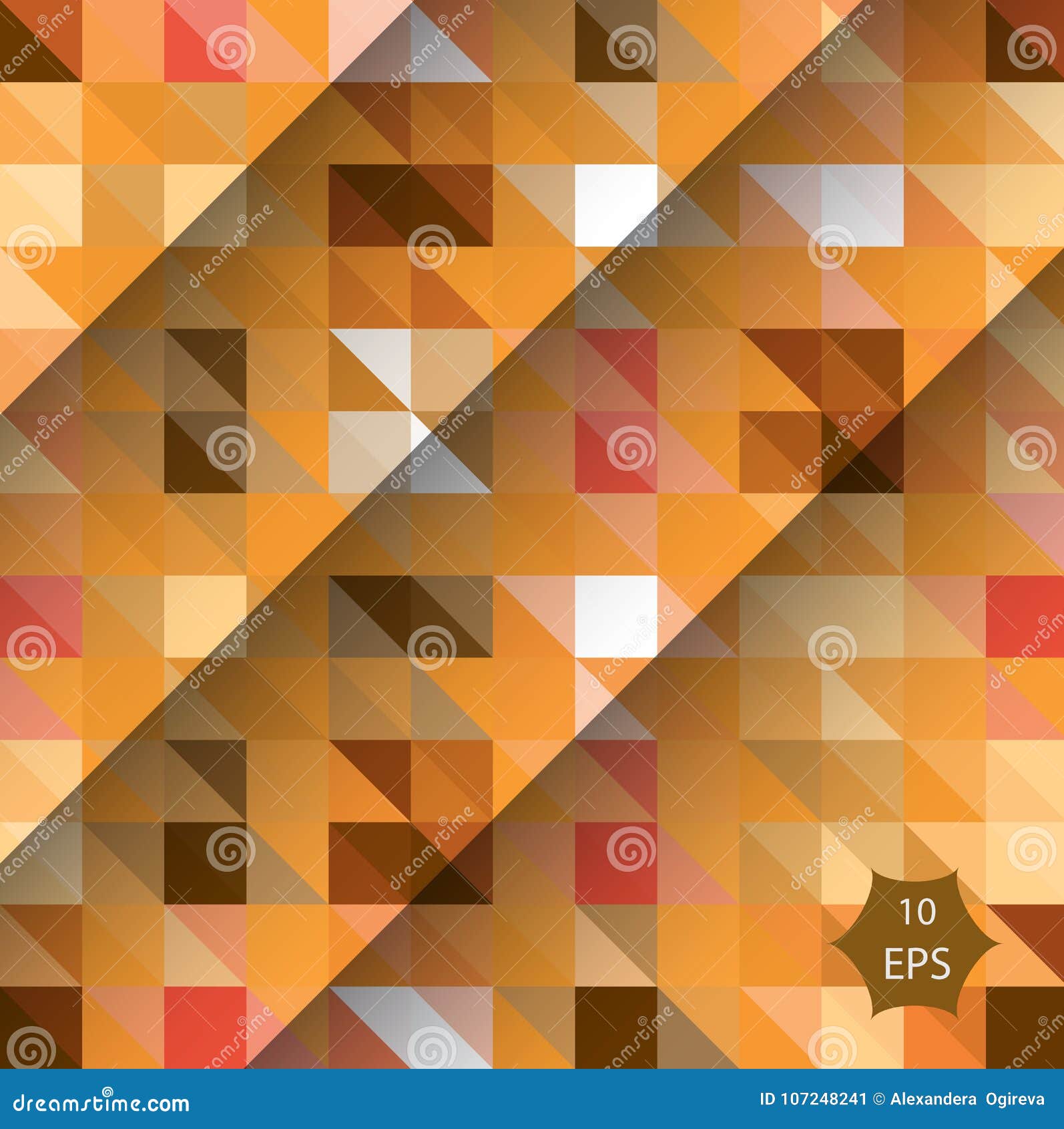 Orange Polygonal Pattern, Which Consist of Triangles. Geometric Background in Origami Style with ...