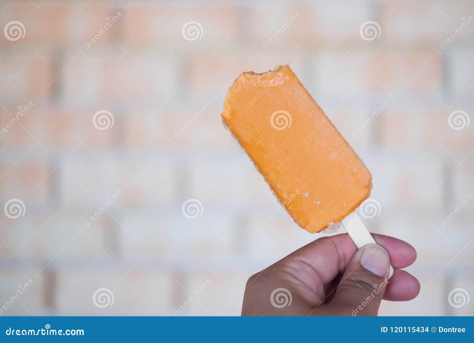 Popsicle with Bites Taked Out of it Stock Photo - Image of stick, cold ...