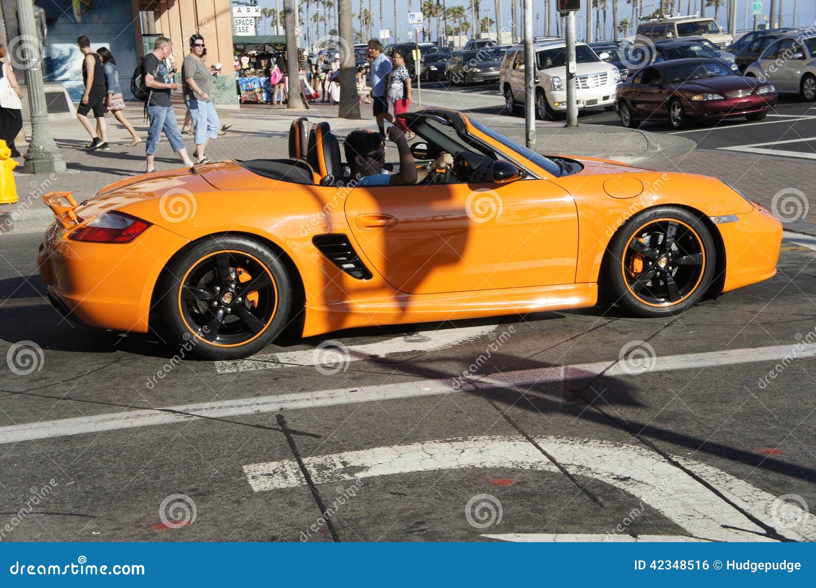 Orange Porsche editorial photo. Image of huntington, beach - 42348516