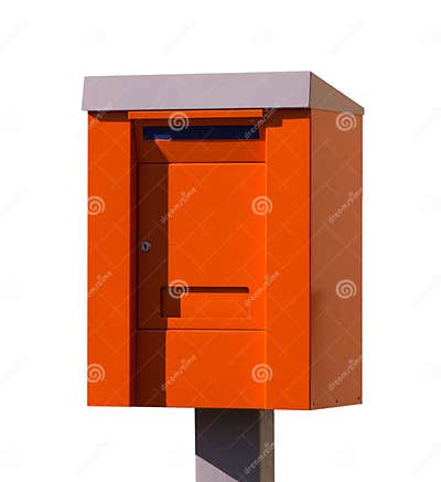 Orange post box. mailbox stock image. Image of design - 74429517