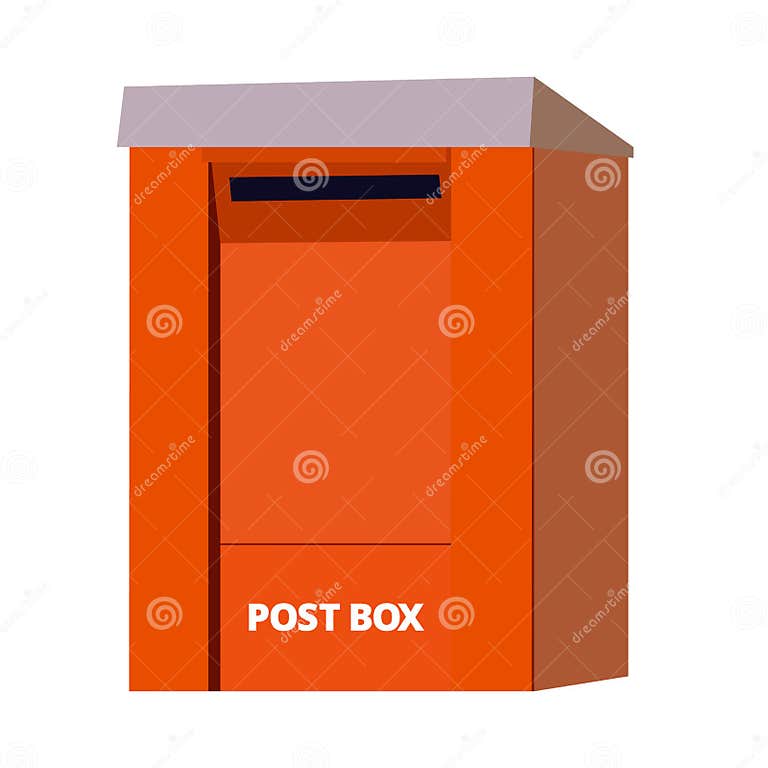 Orange Post Box. Mailbox. Isolated Over the White Background. Vector ...