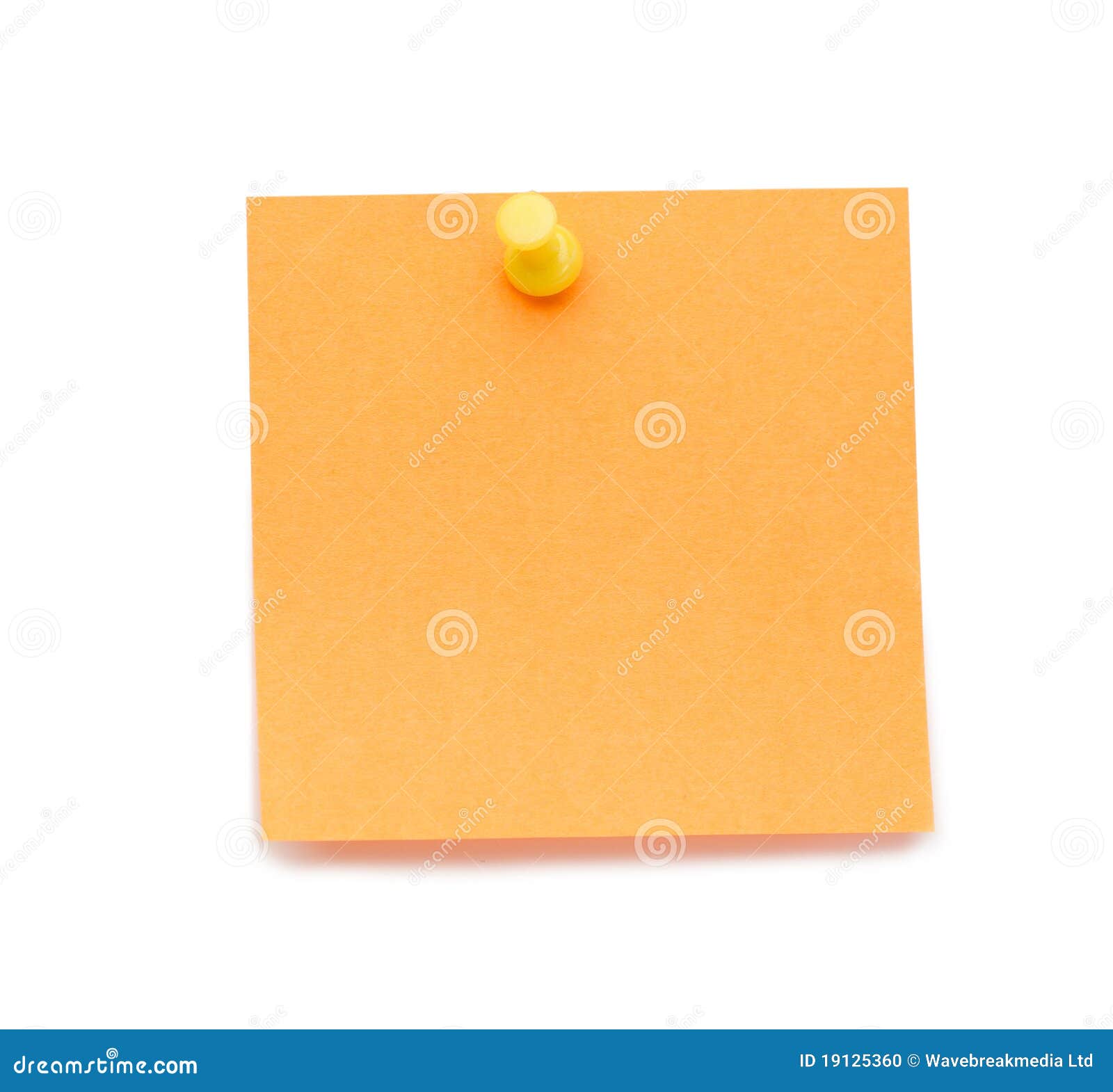 Orange Post-it with Drawing Pin Stock Photo - Image of missing, errand ...