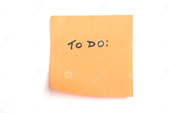 Orange Post it Note Isolated on White Stock Image - Image of post ...
