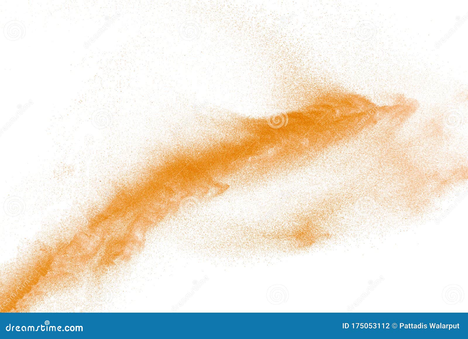 Orange Powder Dust Particles Explosion on White Background.Orange Dust ...