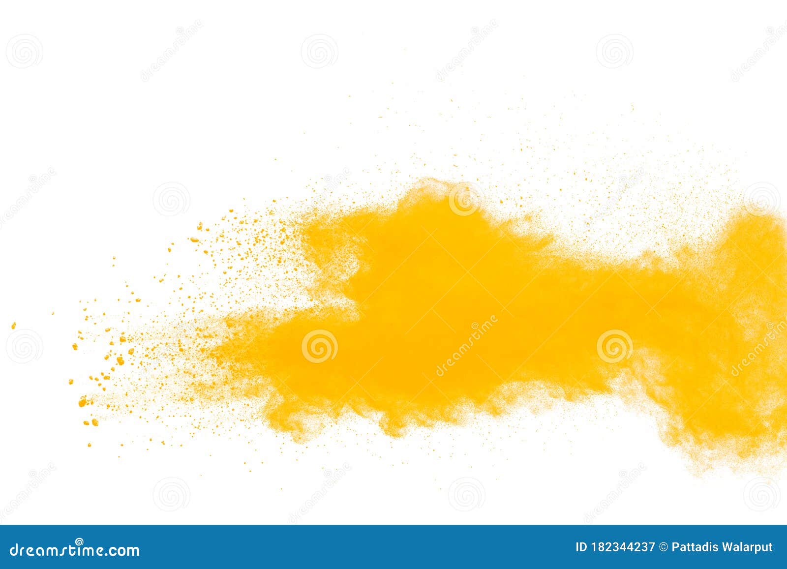 Orange Powder Dust Particles Explosion on White Background.Orange Dust ...
