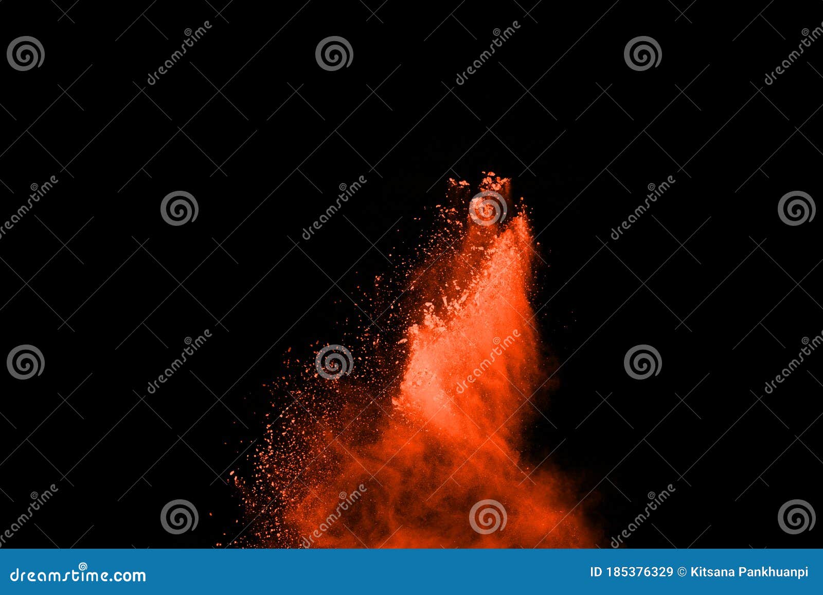 Orange Powder Explosion on Black Background. Stock Image - Image of ...