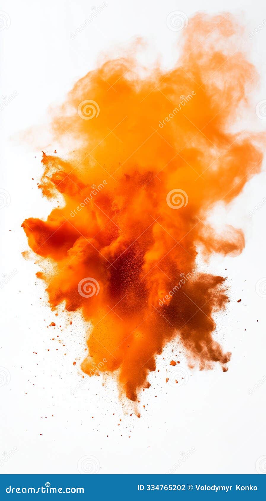 Orange Powder Explosion on White Background Stock Photo - Image of ...
