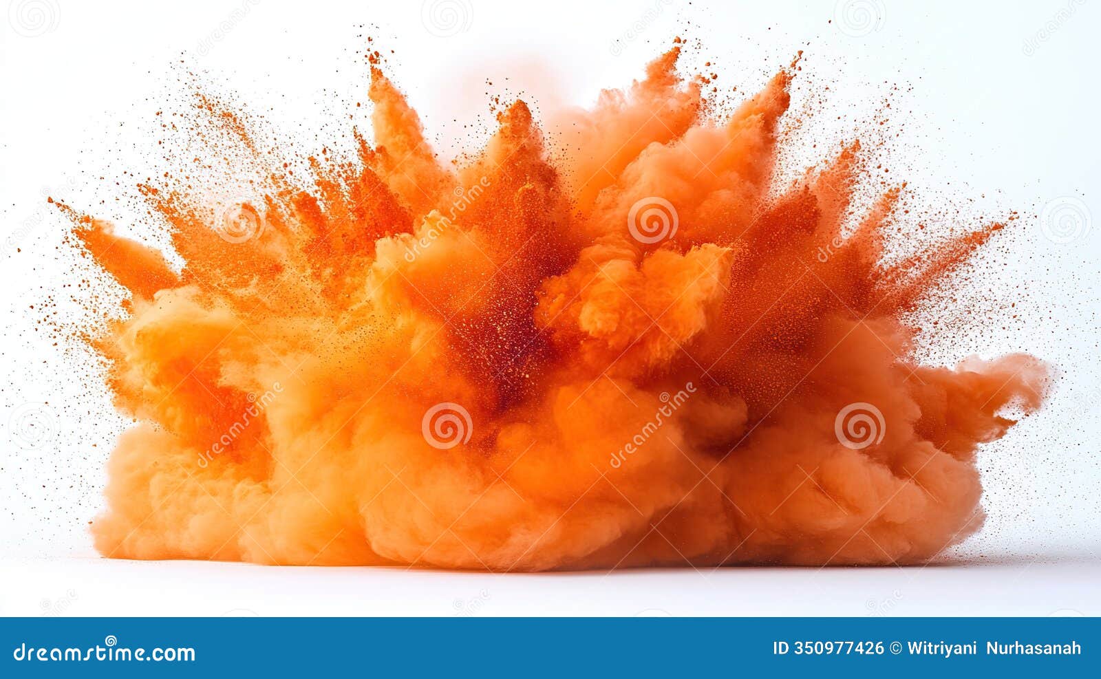 Orange Powder Explosion on White Background Stock Illustration ...