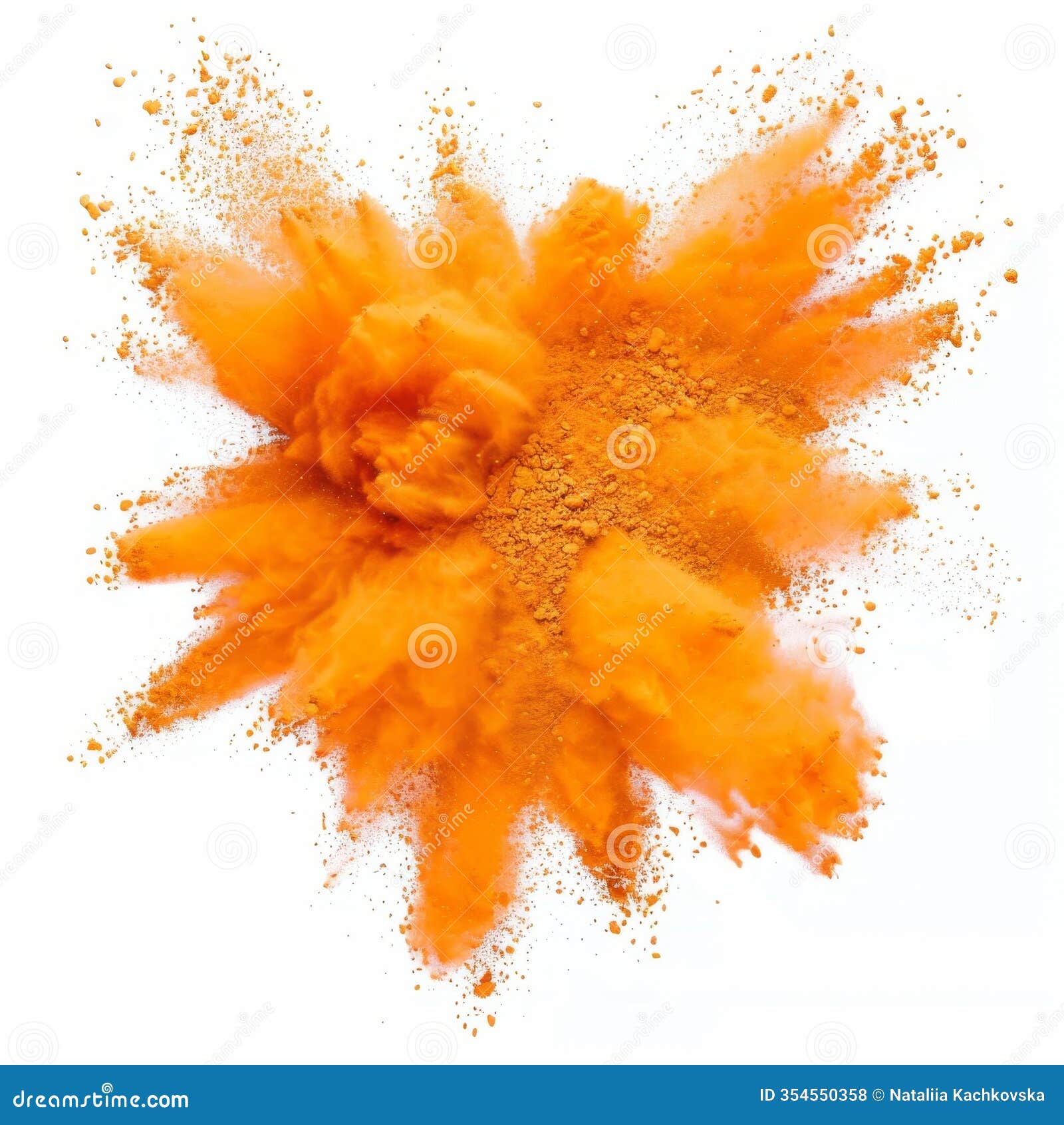 Orange Powder Explosion on White Background Stock Illustration ...